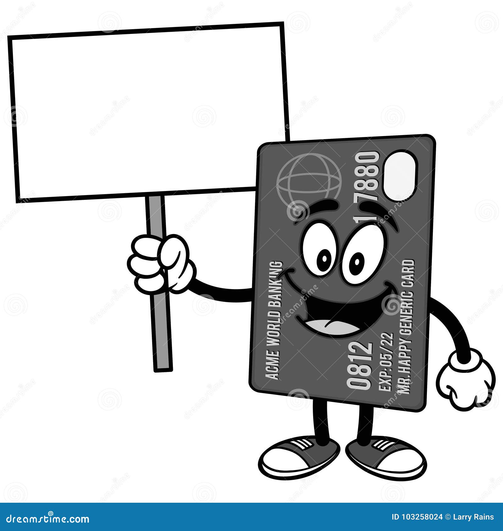 Credit Card with Sign Illustration Stock Vector - Illustration of ...