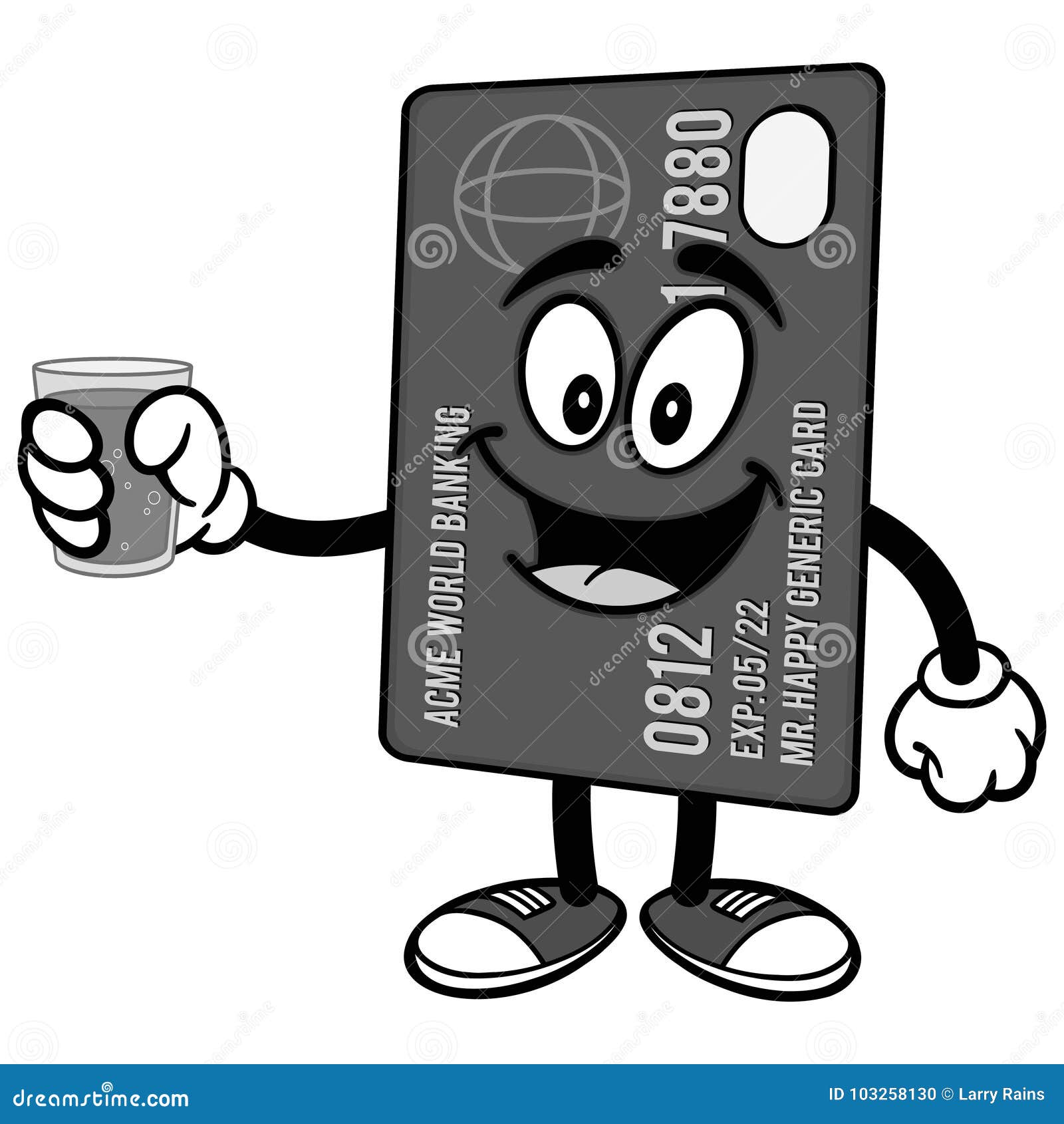 Credit Card with Water Illustration Stock Vector - Illustration of ...