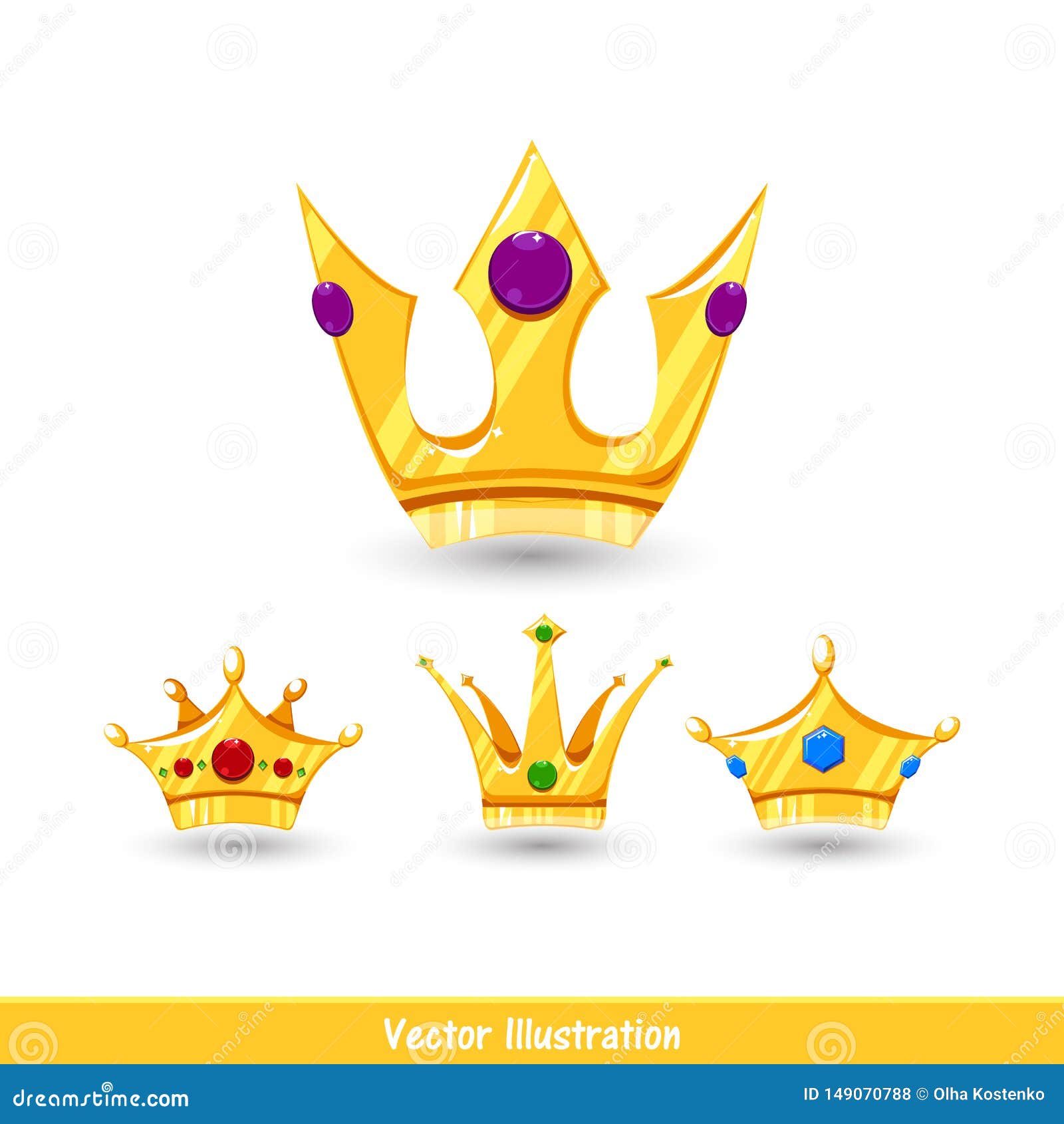 Cartoon Crowns Set For Different Design | CartoonDealer.com #148971915