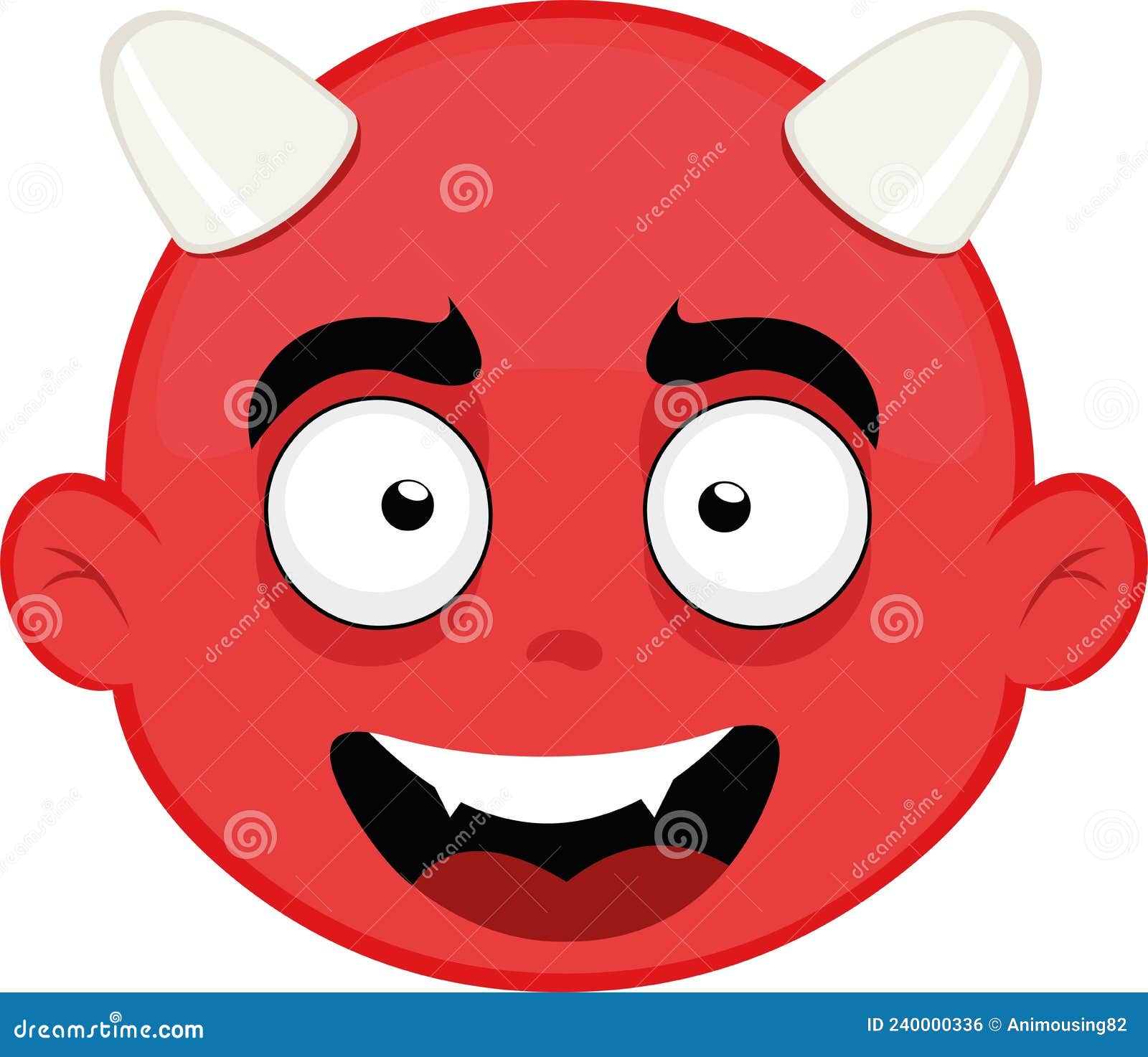 Vector Illustration of a Cartoon Devil Face Stock Vector - Illustration ...
