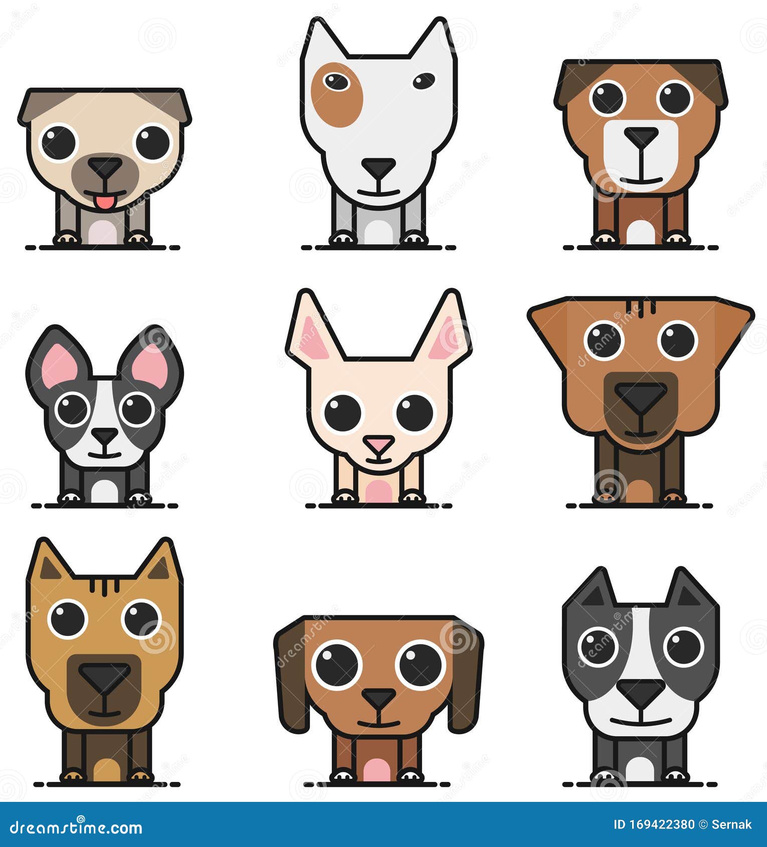Vector Cartoon Dog Collection 1 Stock Vector - Illustration of french ...