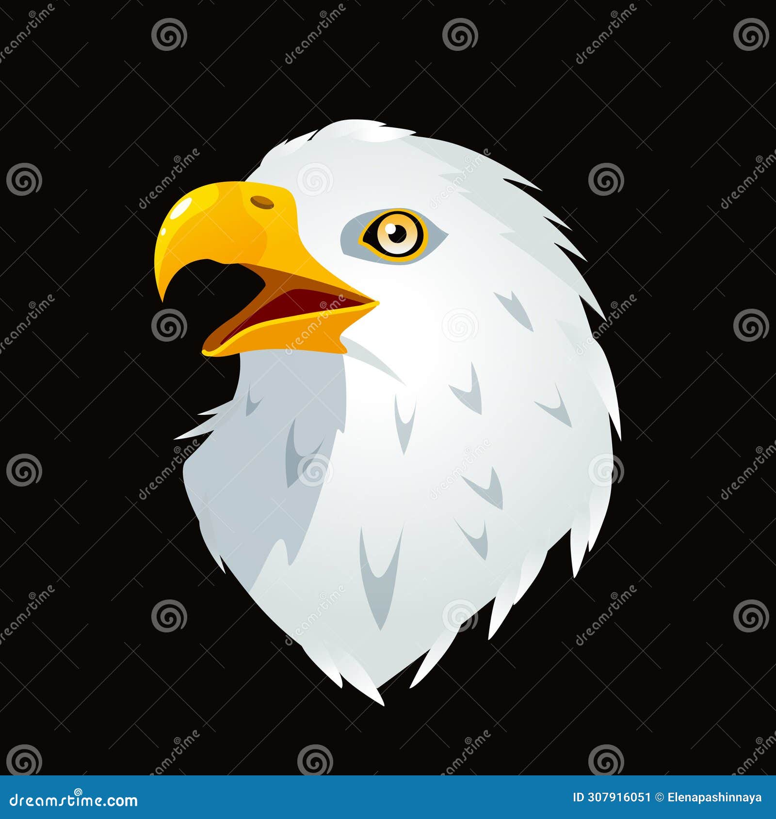 Vector Illustration of Cartoon Eagle Head Stock Vector - Illustration ...