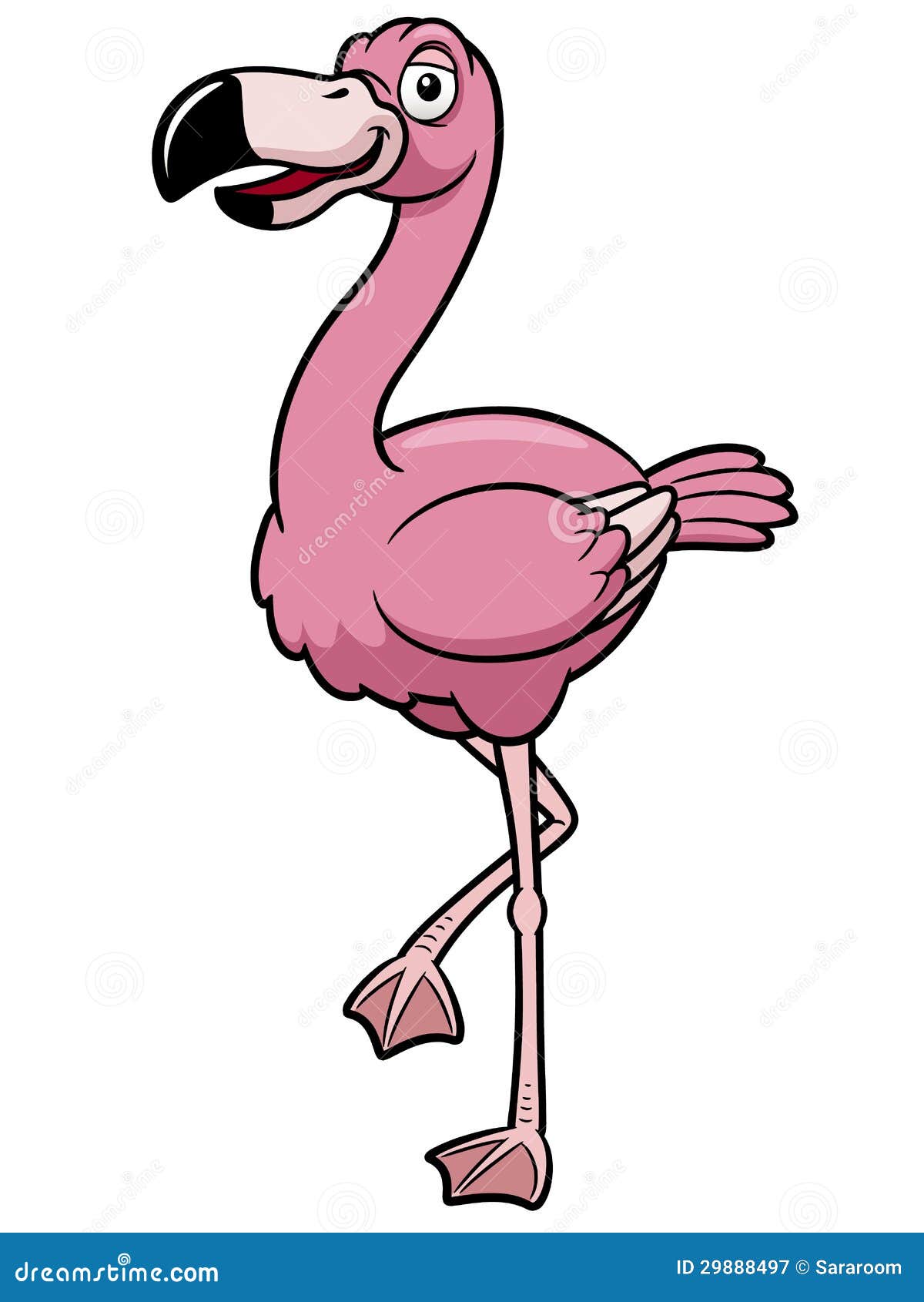Cartoon flamingo stock vector. Illustration of flamingo - 29888497