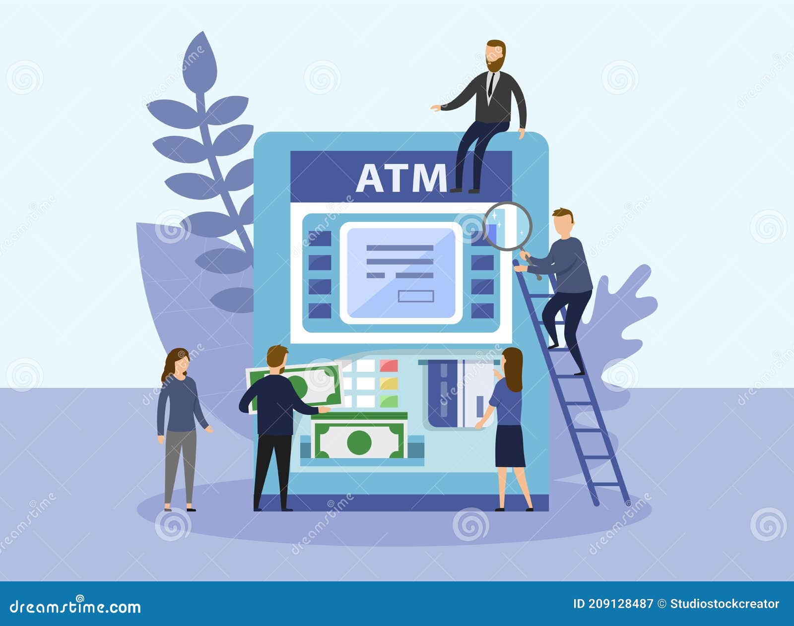 Vector Illustration in Cartoon Flat Style with Five Small Characters ...