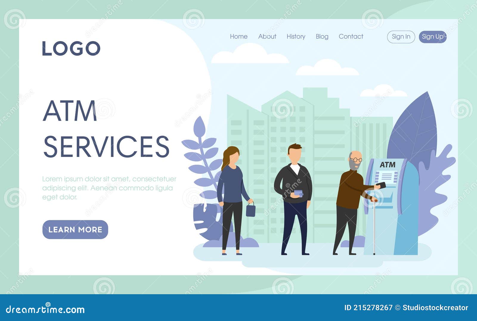 Vector Illustration in Cartoon Flat Style. Landing Page Interface ...