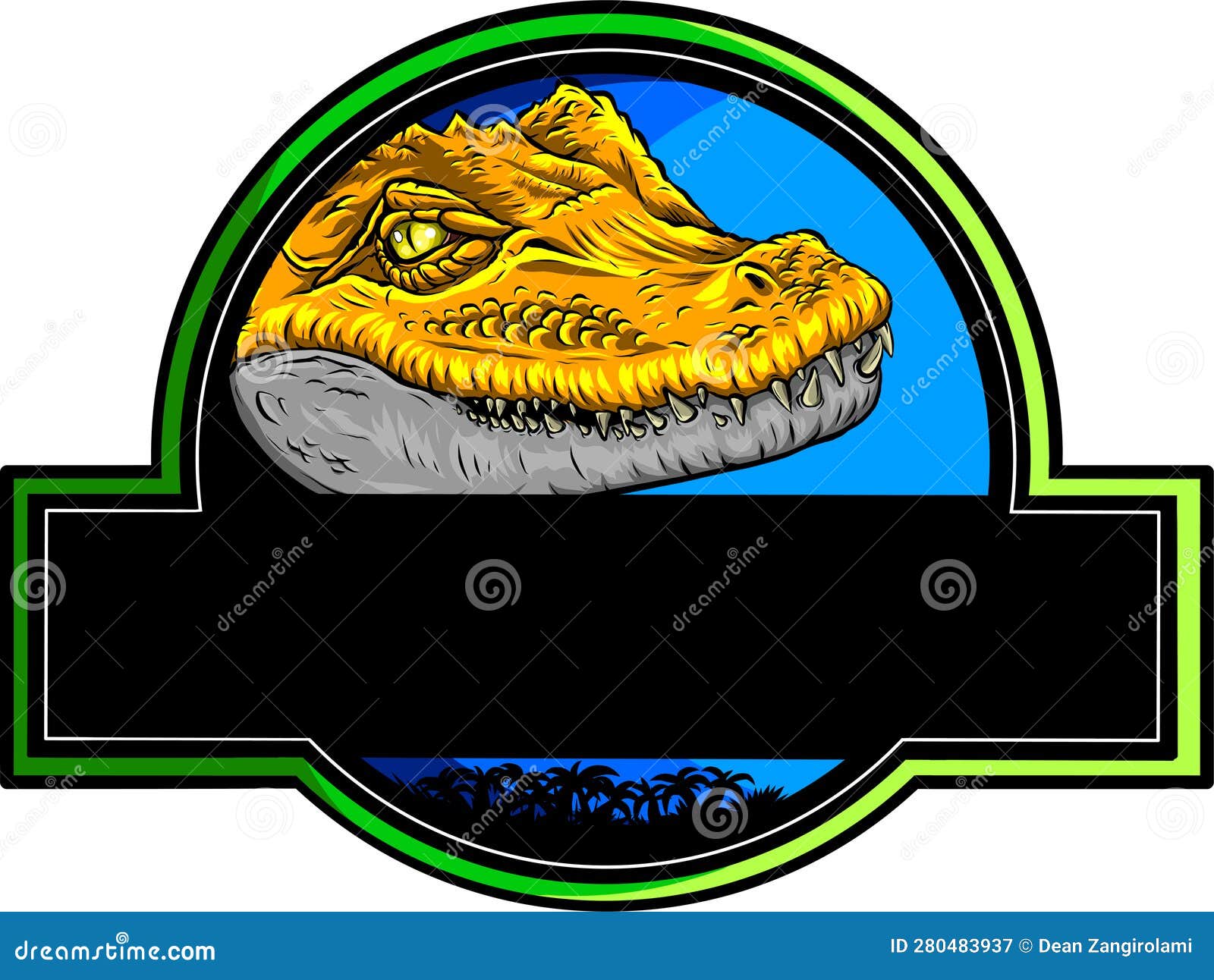 Vector Illustration Cartoon Floating Crocodile Head Logo Stock Vector ...