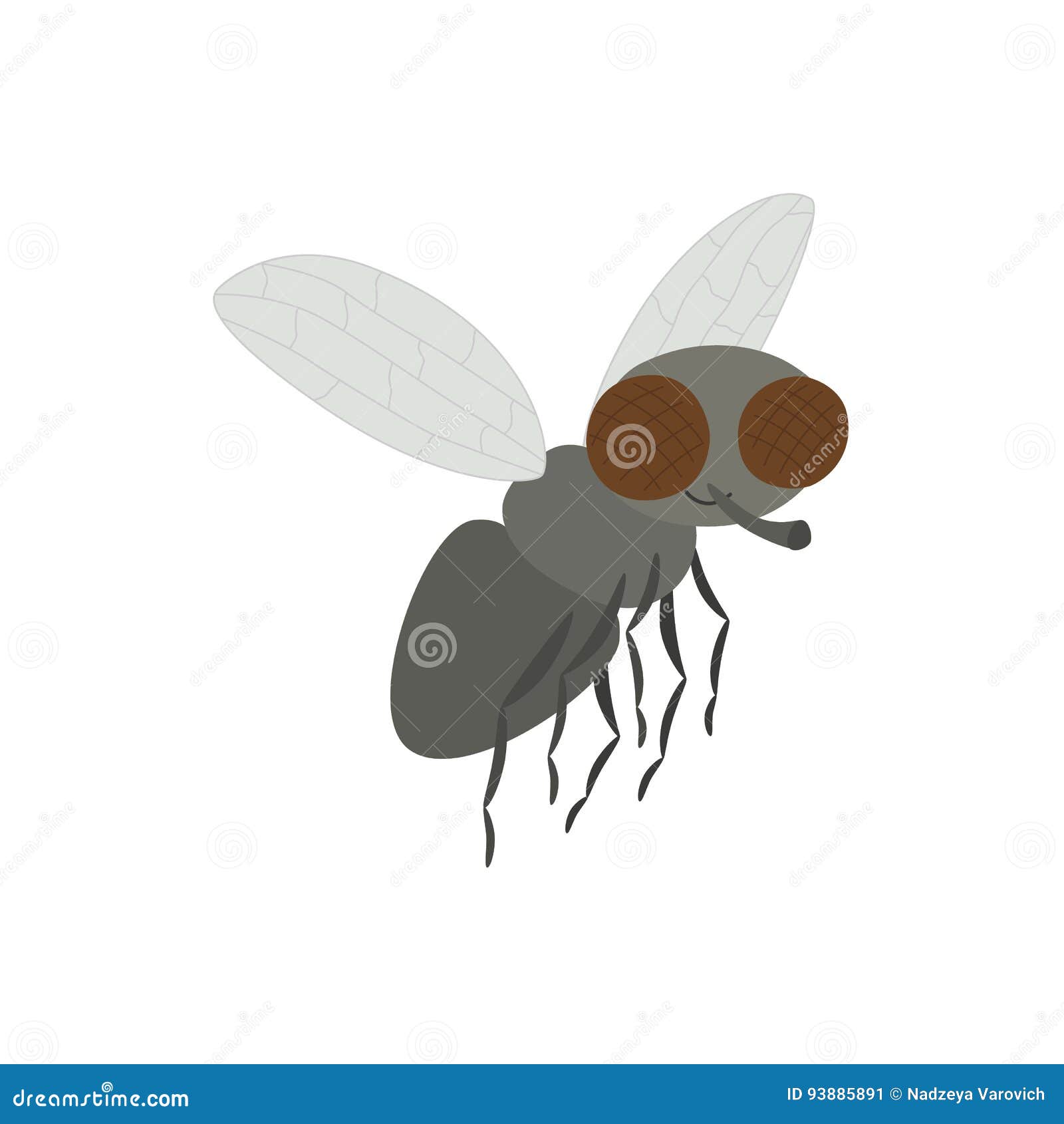 Vector Illustration of Cartoon Fly Stock Vector - Illustration of ...