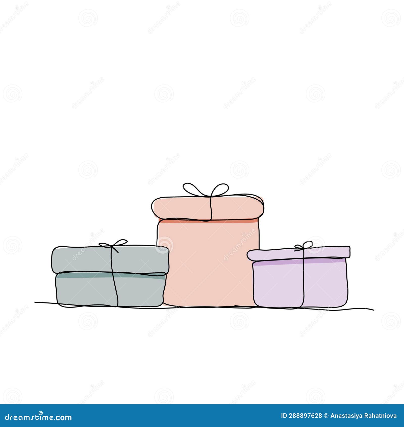 Vector Illustration of Cartoon Hand Drawn Gift Boxes Stock Vector ...
