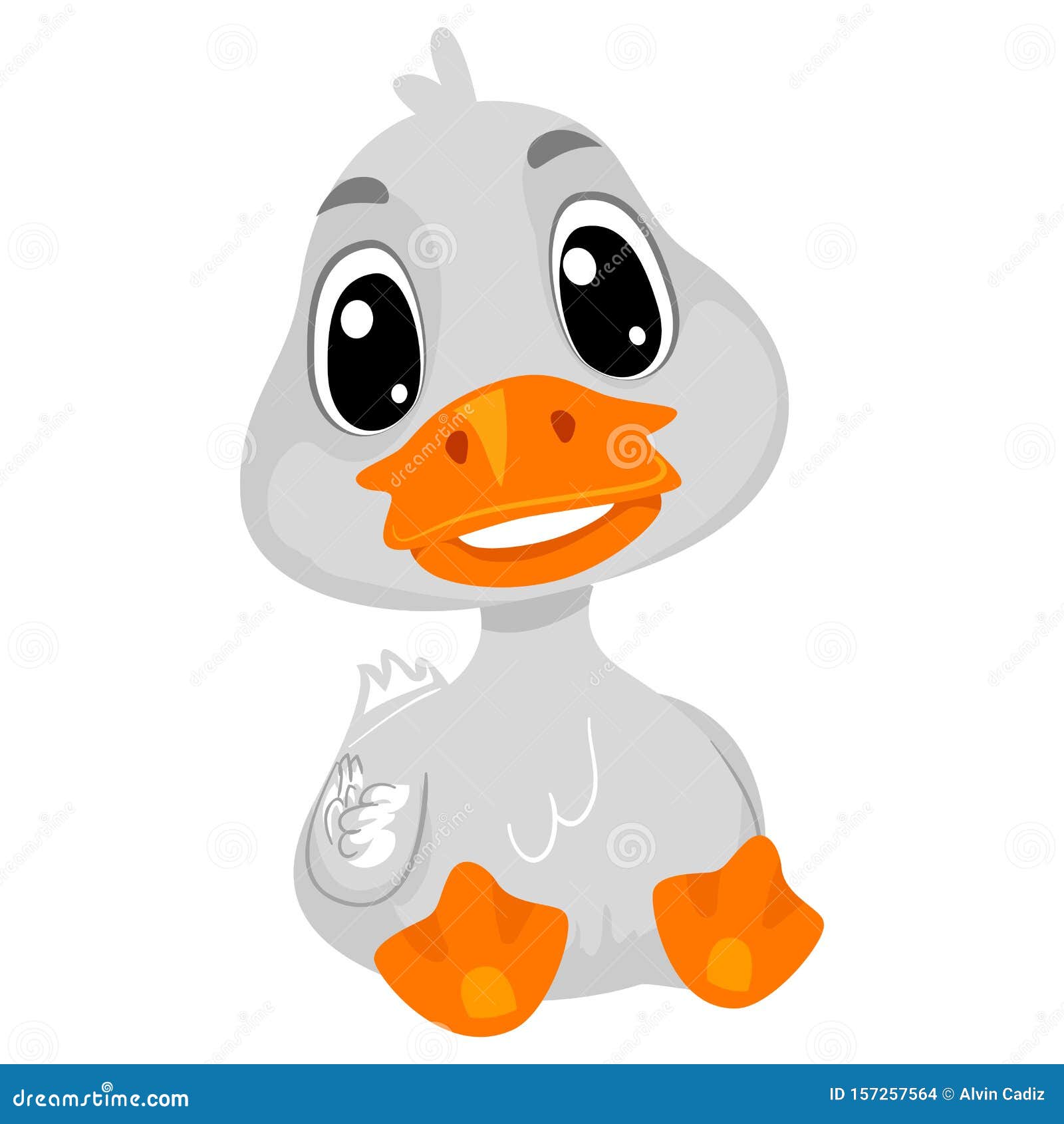 Vector Illustration of a Goose in Sitting Position Stock Vector ...