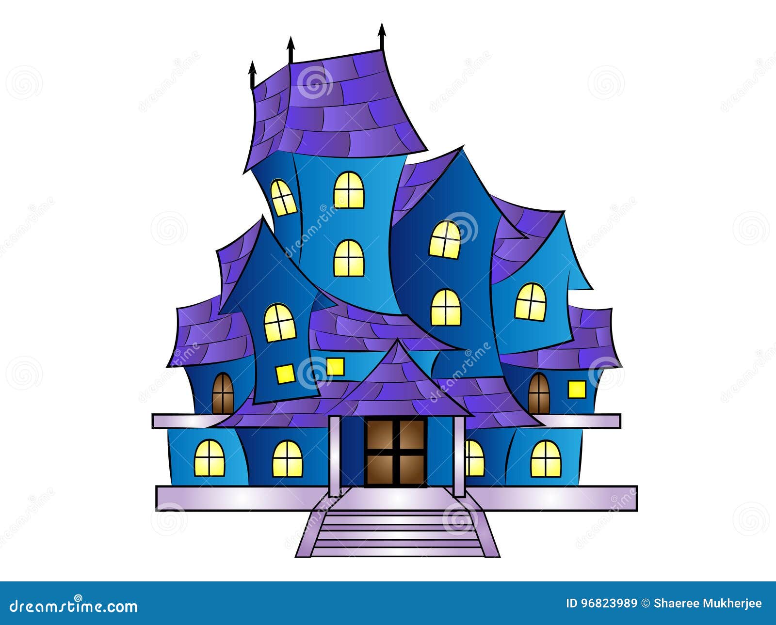 Vector Illustration Cartoon Haunted House Stock Vector - Illustration ...