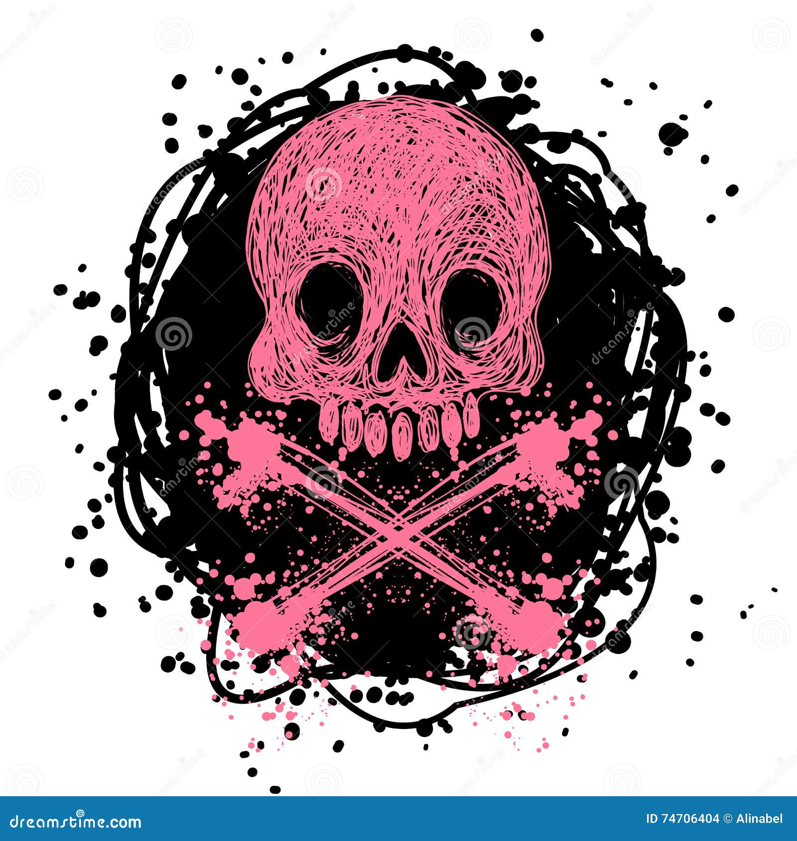 Vector Illustration with Cartoon Jolly Roger Stock Vector ...