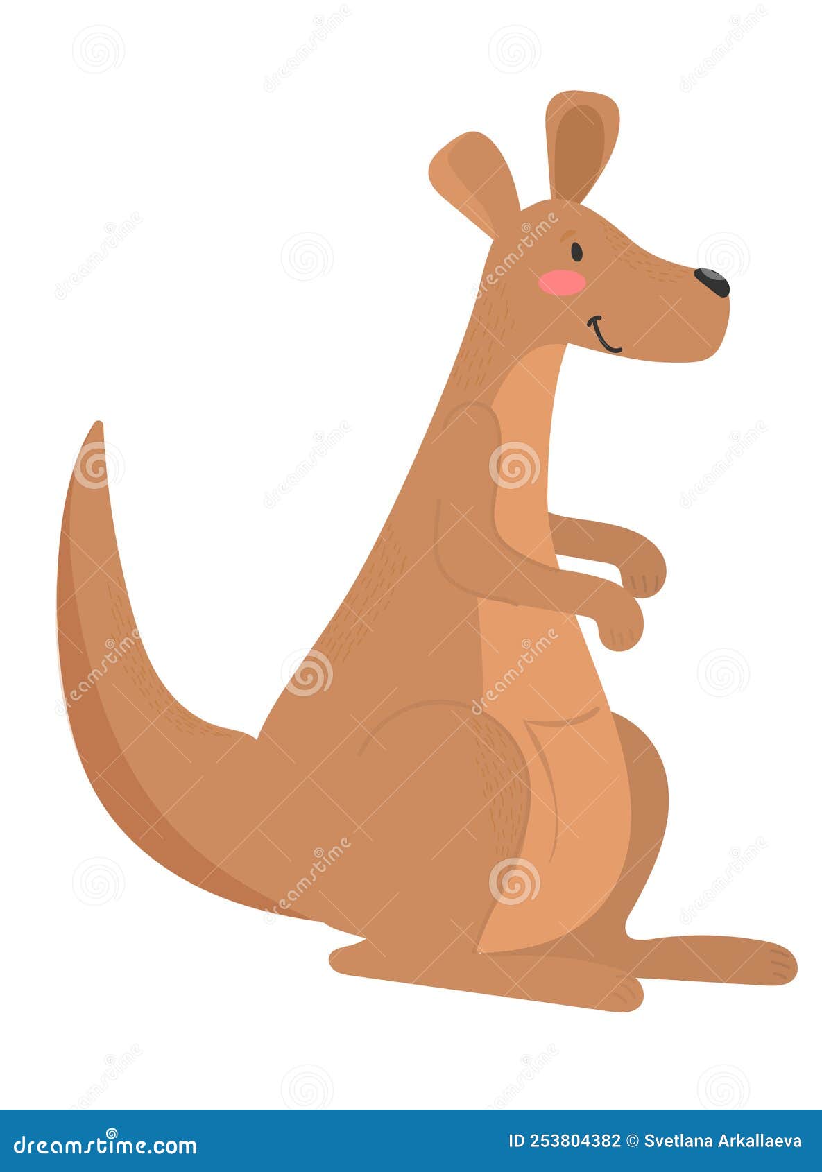 Kangaroo. Cute Vector Wallaby Illustration, Cartoon Kangaroo Or ...