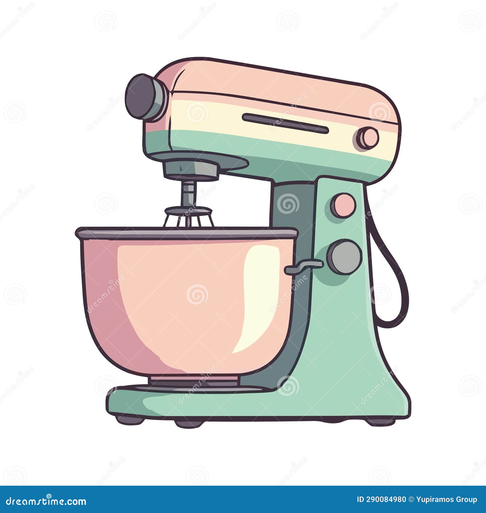 Vector Illustration of a Cartoon Kitchen Appliance Mixer Stock ...