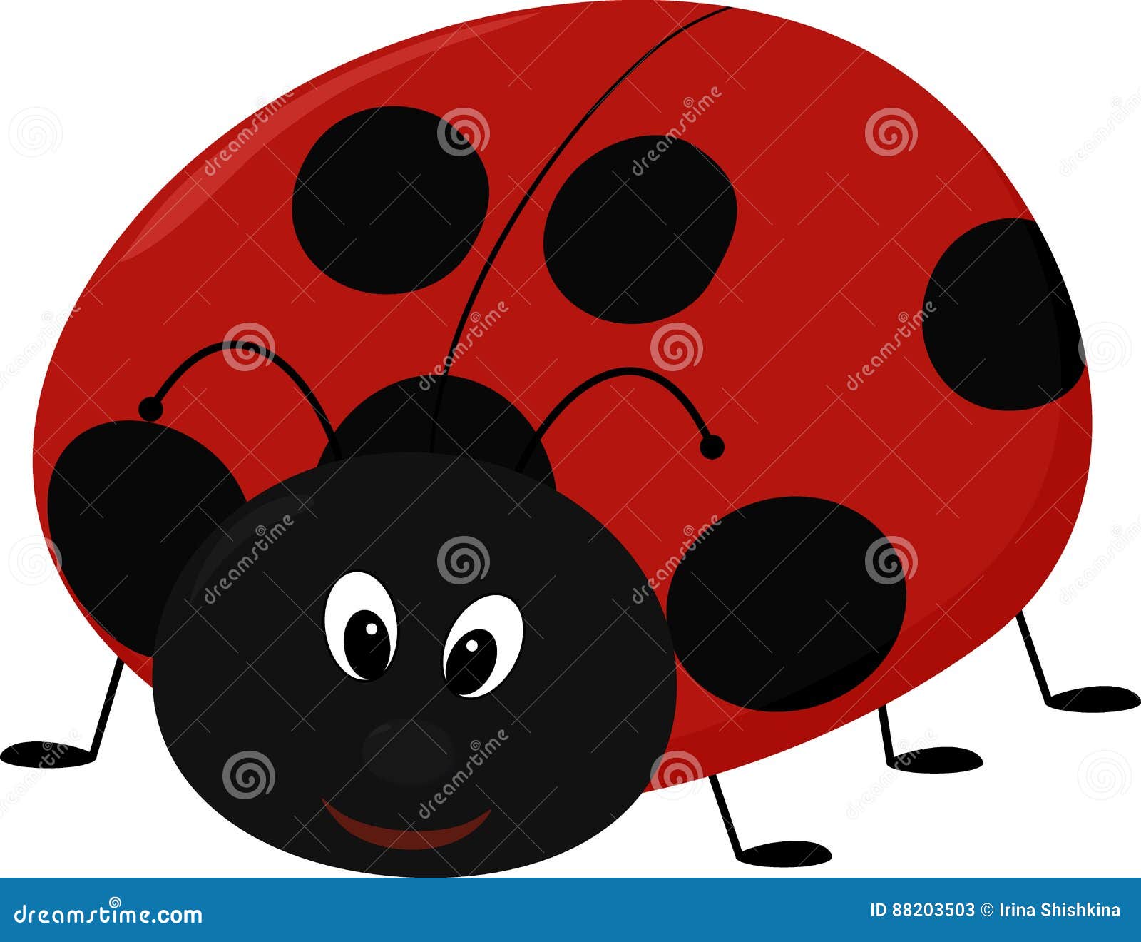 Vector Illustration of Cartoon Lady Bug Stock Vector - Illustration of ...