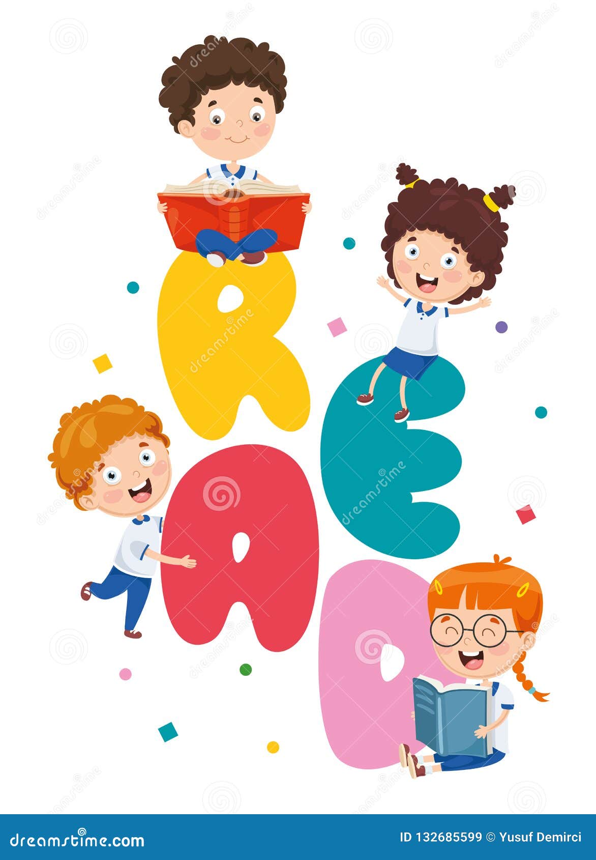 Vector Illustration of Cartoon Letters Stock Vector - Illustration of ...