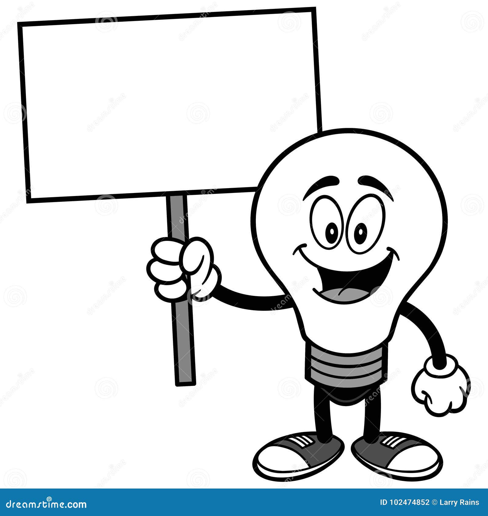 Light Bulb with Sign Illustration Stock Vector - Illustration of vector ...