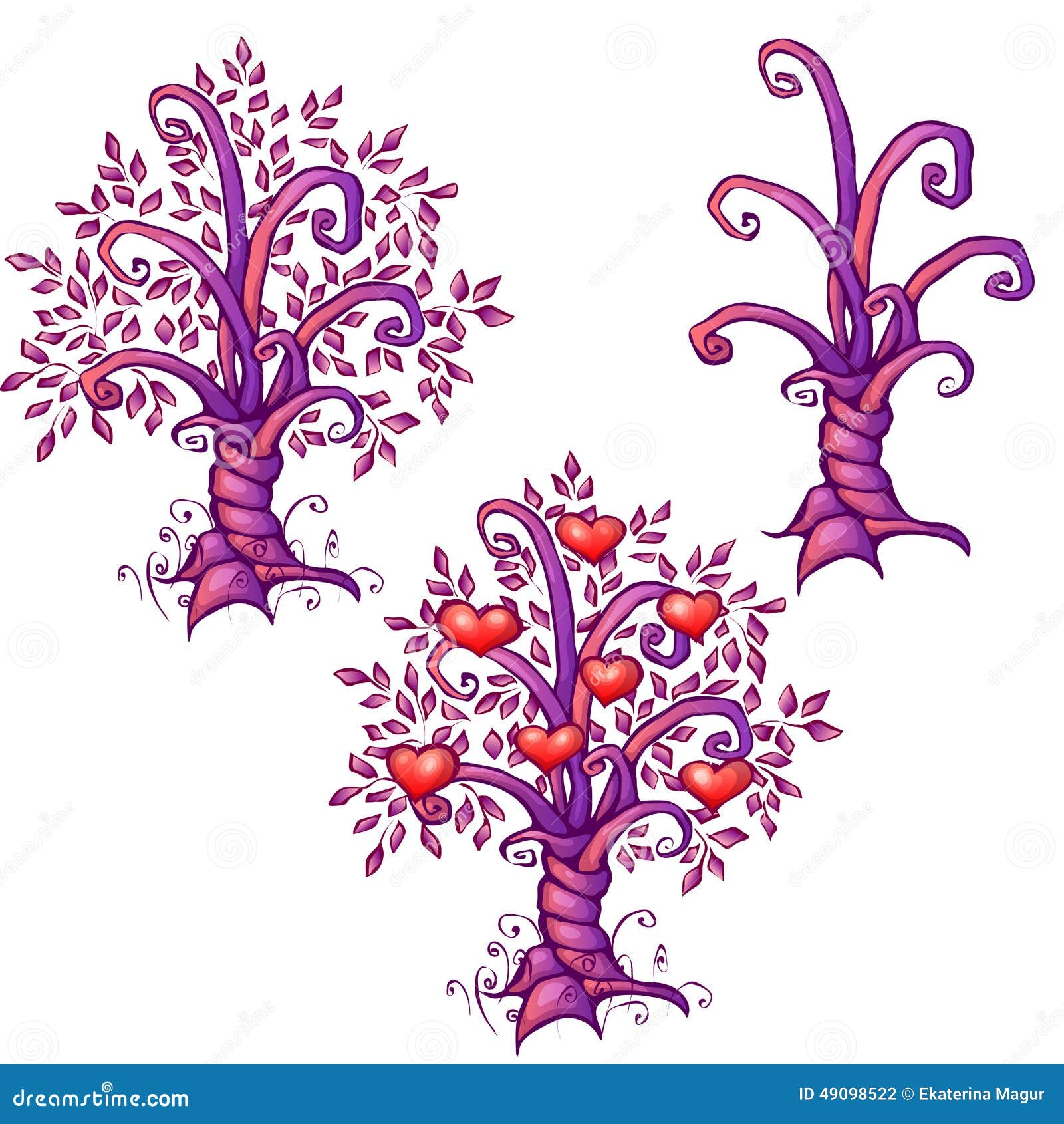 Vector Illustration of Cartoon Love Tree with Stock Vector ...
