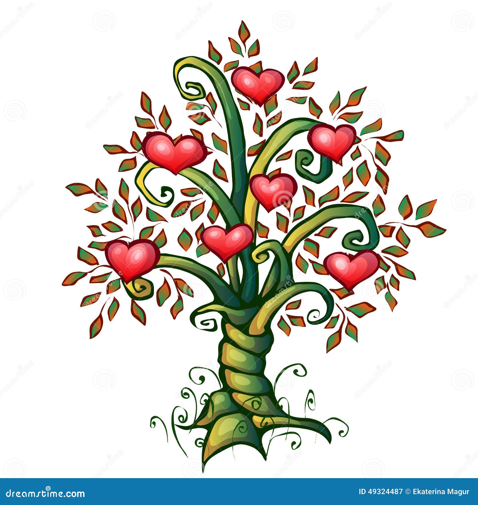 Vector Illustration of Cartoon Love Tree with Stock Vector ...