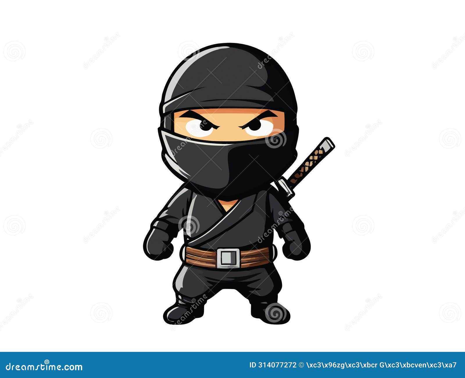 Vector Illustration of a Cartoon Ninja Stock Vector - Illustration of ...