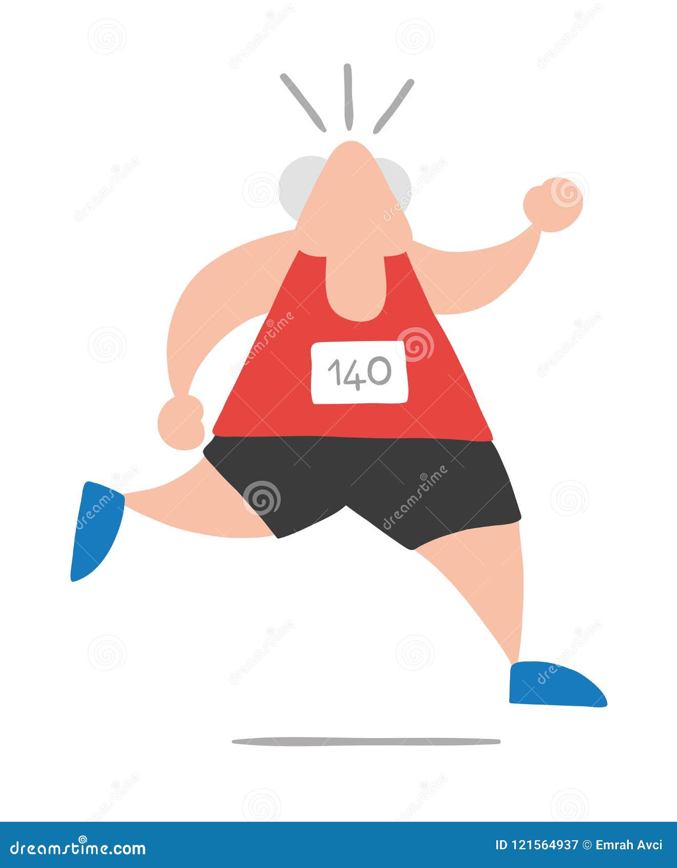 Vector Illustration Cartoon Old Athlete Man Running Stock Vector ...