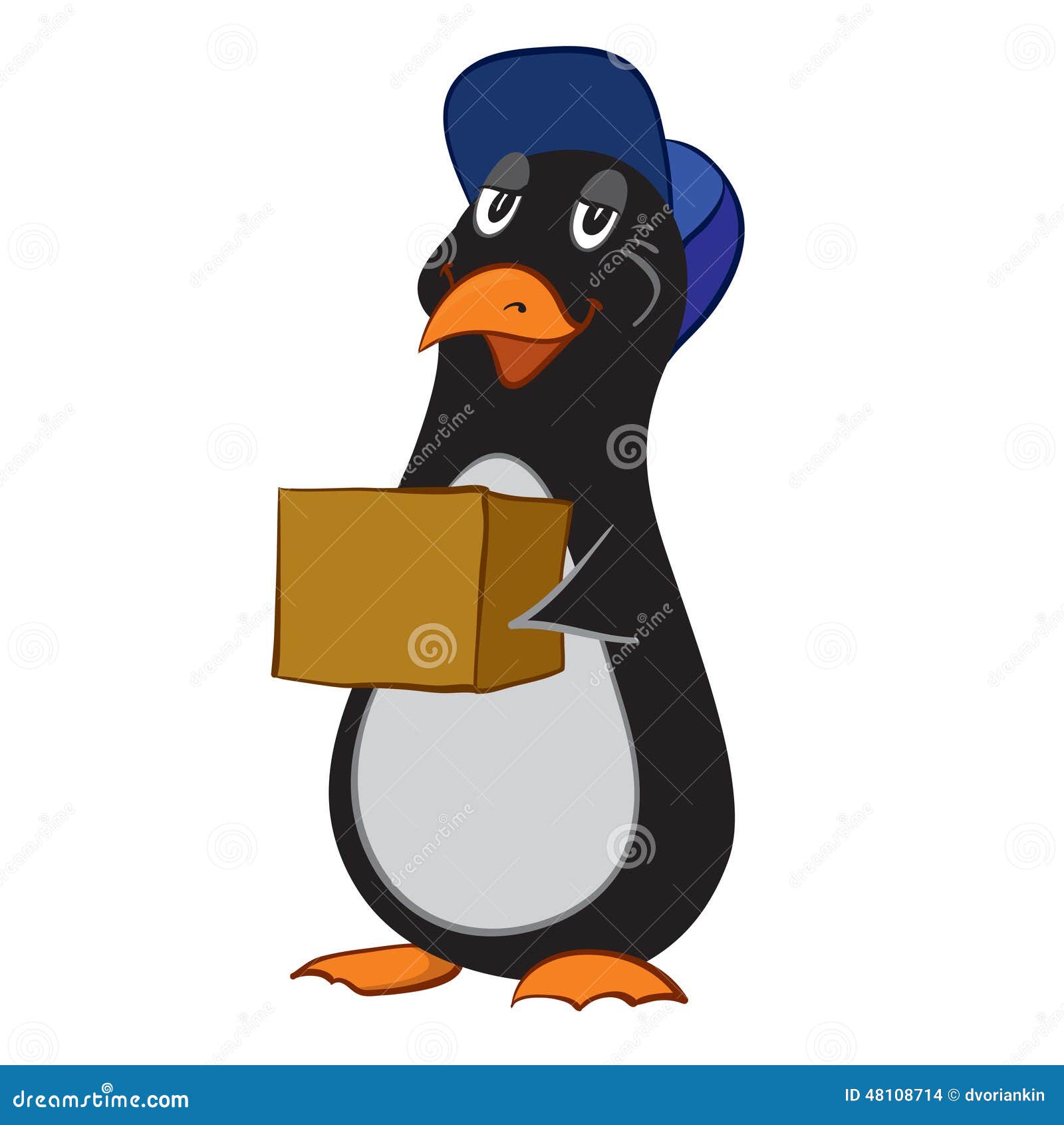 Penguin With Tie And Cargo Containers With Tariffs Text. Business ...