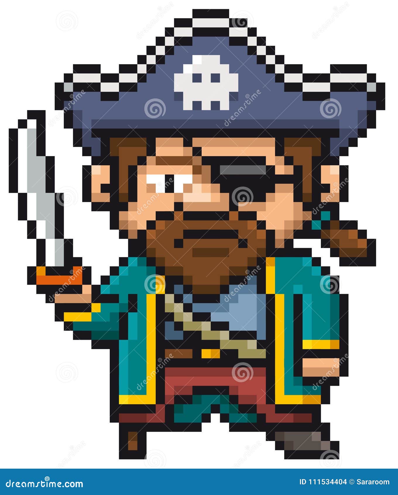 Pirate stock vector. Illustration of cartoon, isolated - 111534404