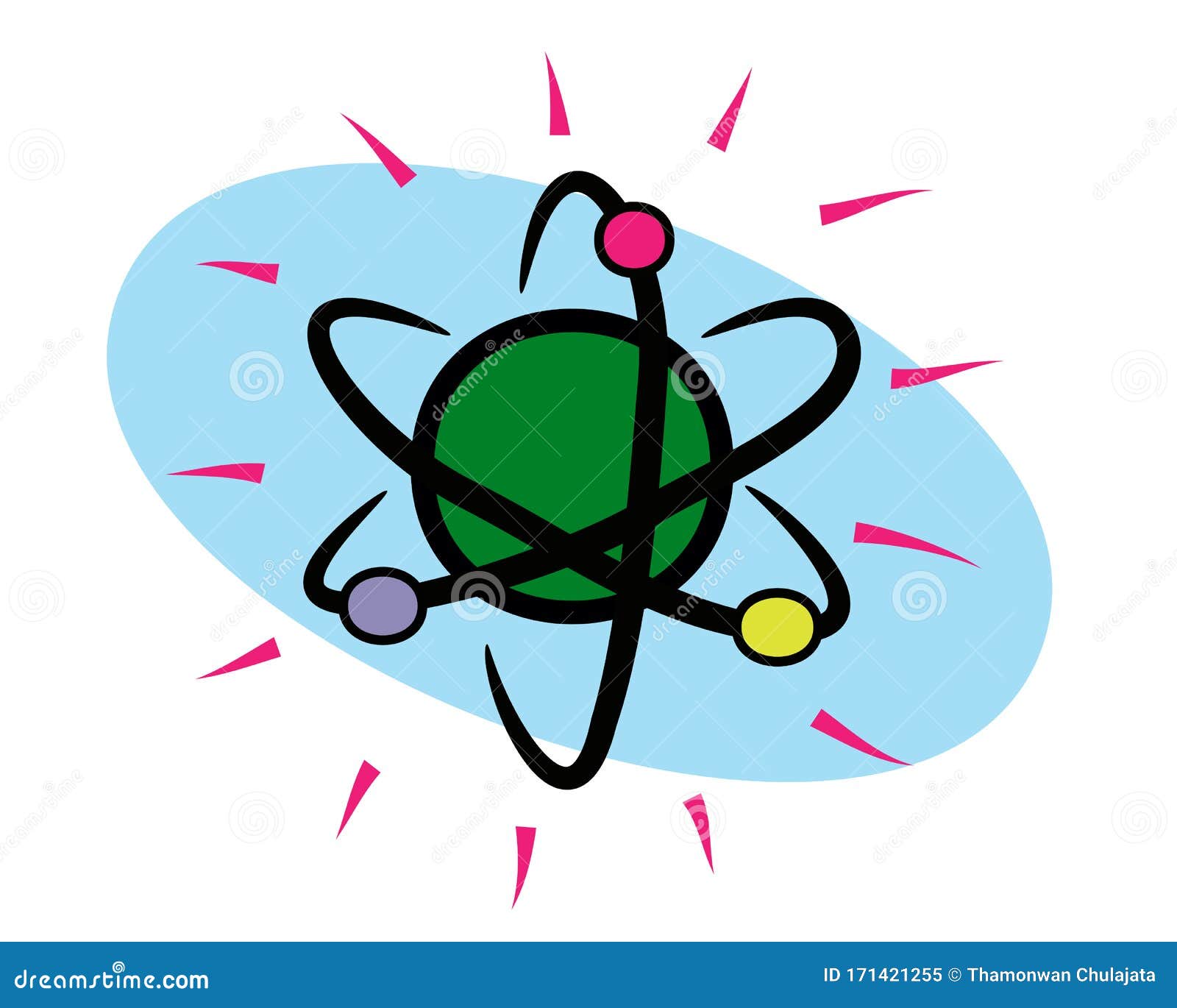 Cartoon planet has orbits stock vector. Illustration of system - 171421255