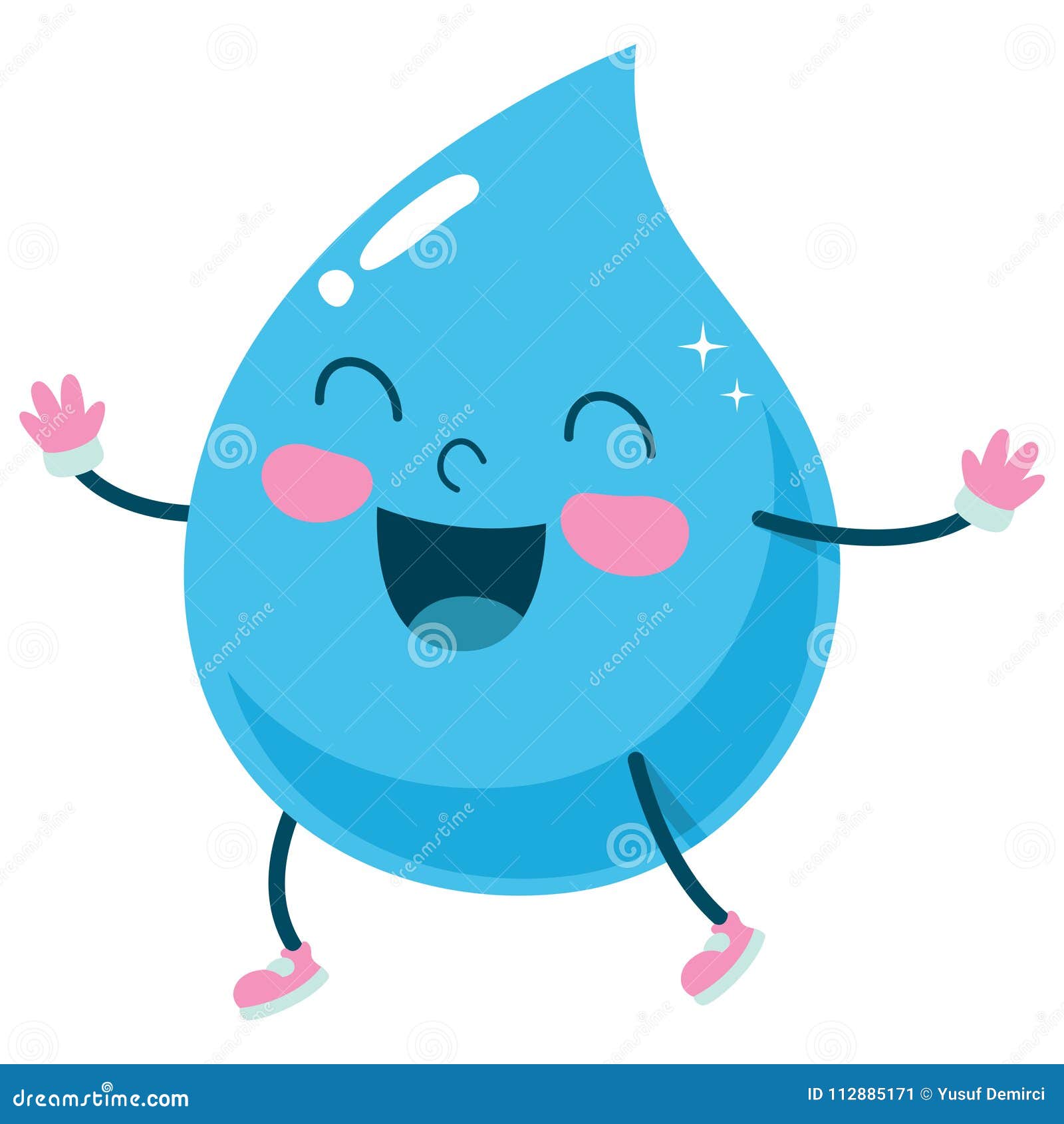 Vector Illustration of Cartoon Raindrop Stock Vector - Illustration of ...