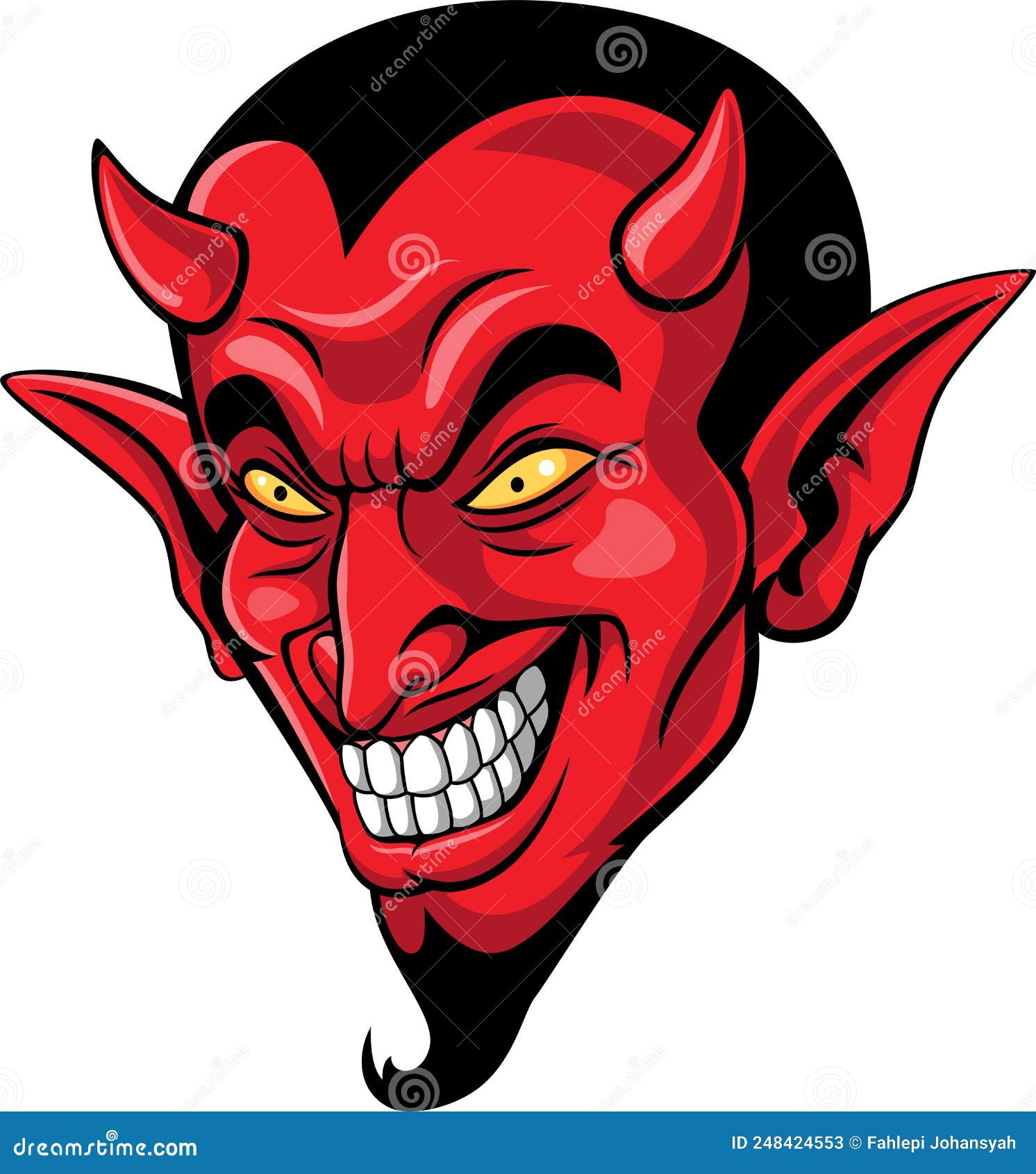 Cartoon Red Devil Head Mascot Stock Vector - Illustration of monster, satan: 248424553