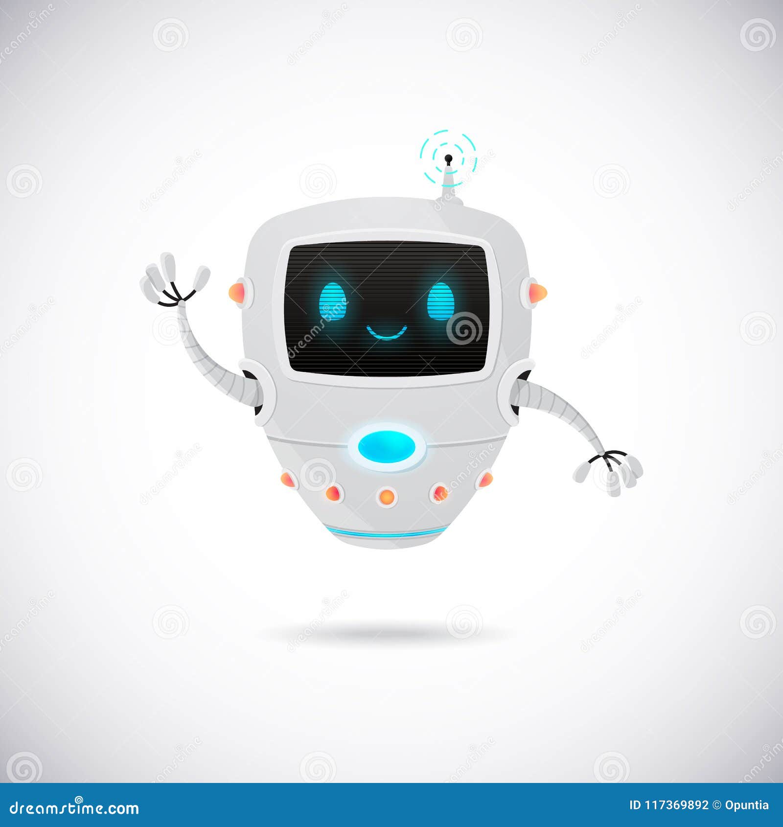 Vector Robot Character Saying Hi Stock Illustration - Illustration of ...