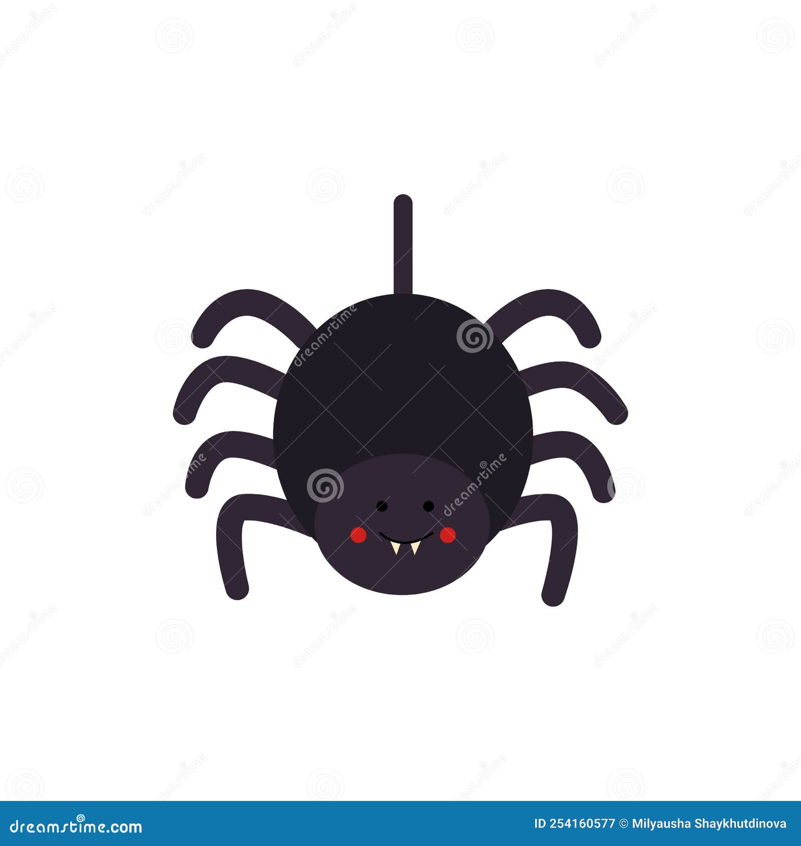 Vector Illustration of Cartoon Spider on White Background. Stock Vector ...