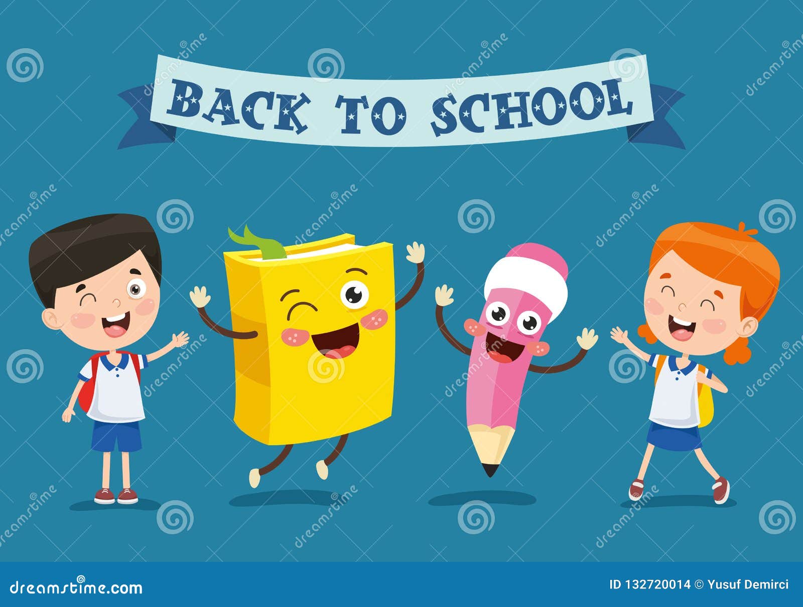 Vector Illustration of Cartoon Students Stock Vector - Illustration of ...