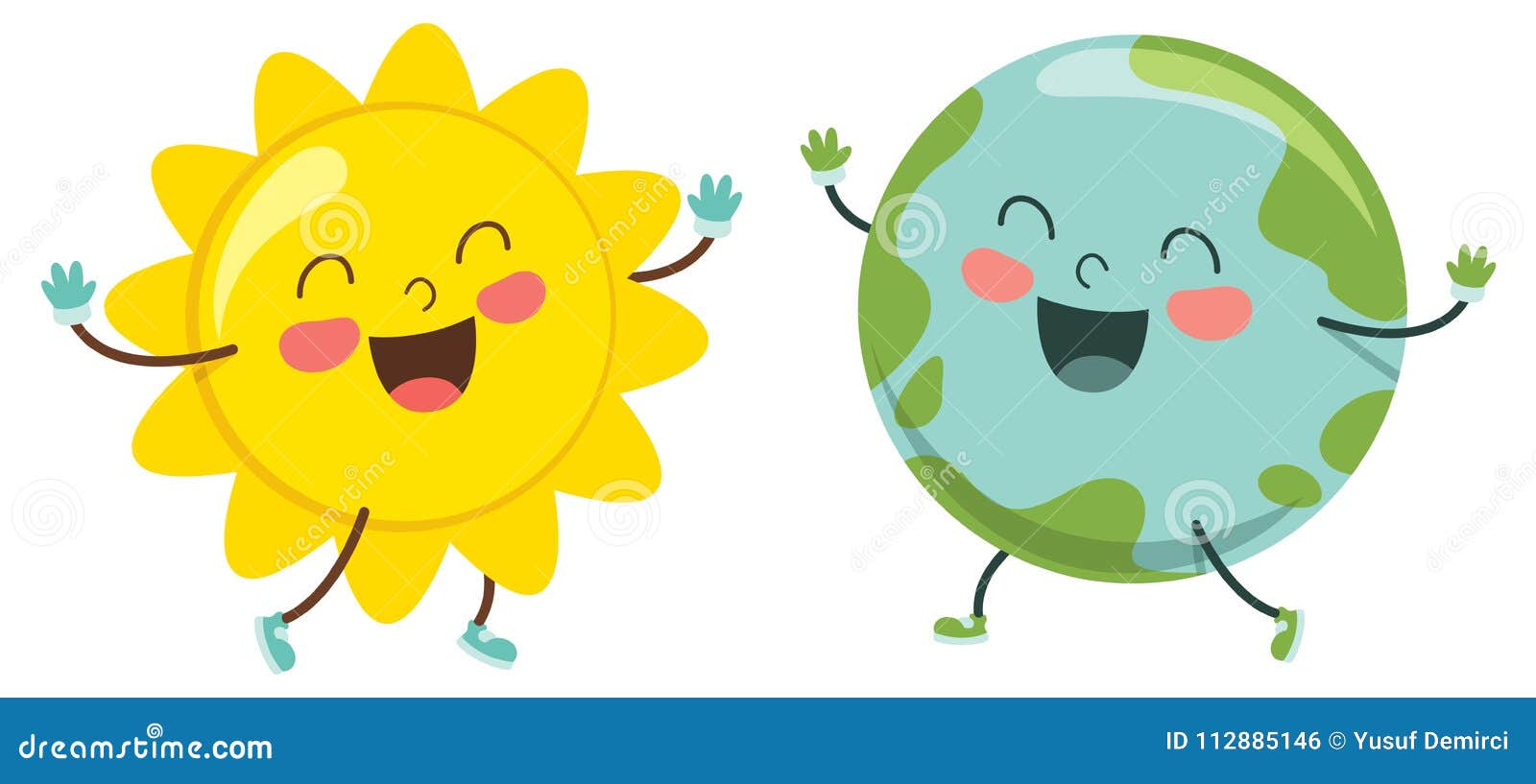 Vector Illustration of Cartoon Sun and World Stock Vector ...