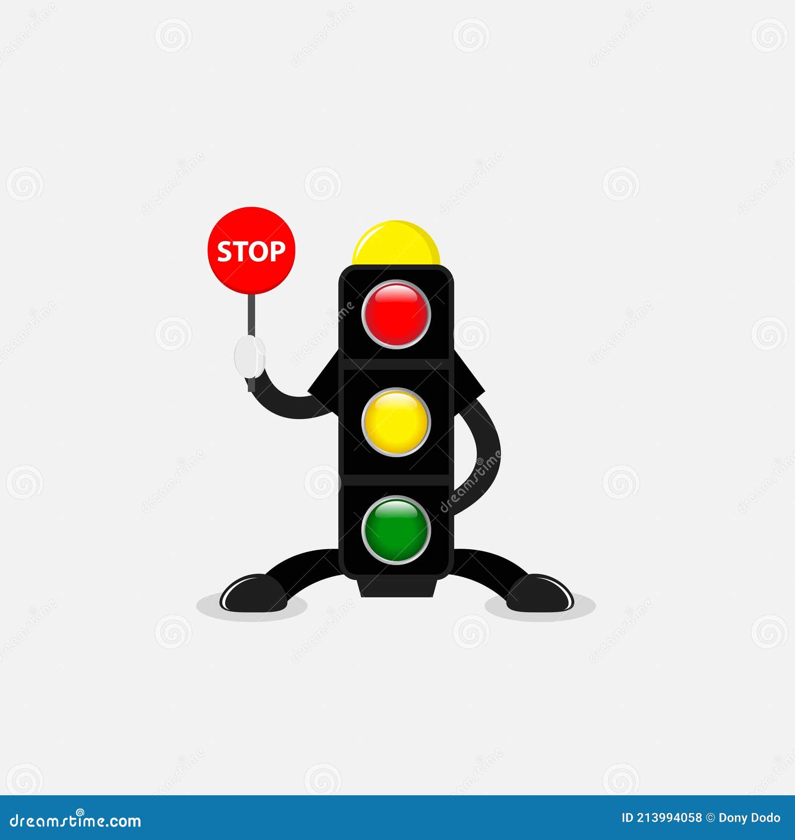 Vector Illustration Cartoon Traffic Light Character Design Stock Vector ...