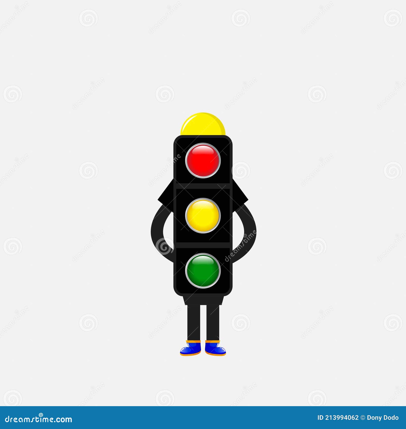 Vector Illustration Cartoon Traffic Light Character Design Stock ...