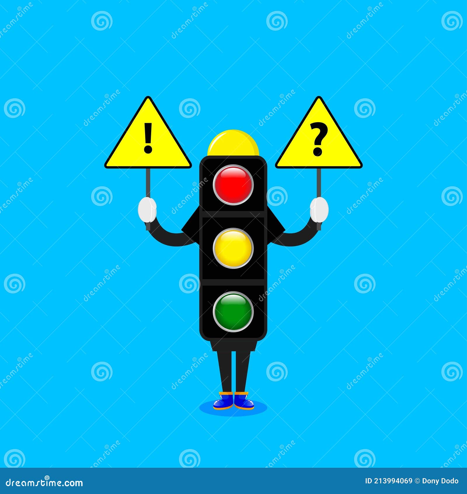 Vector Illustration Cartoon Traffic Light Character Design Stock Vector ...