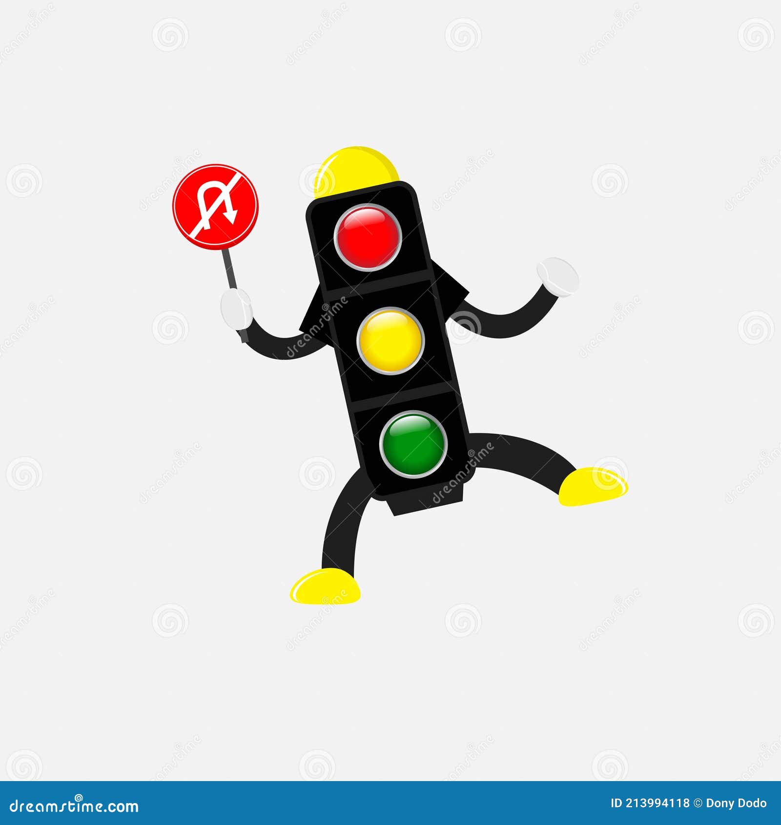 Vector Illustration Cartoon Traffic Light Character Design Stock Vector ...