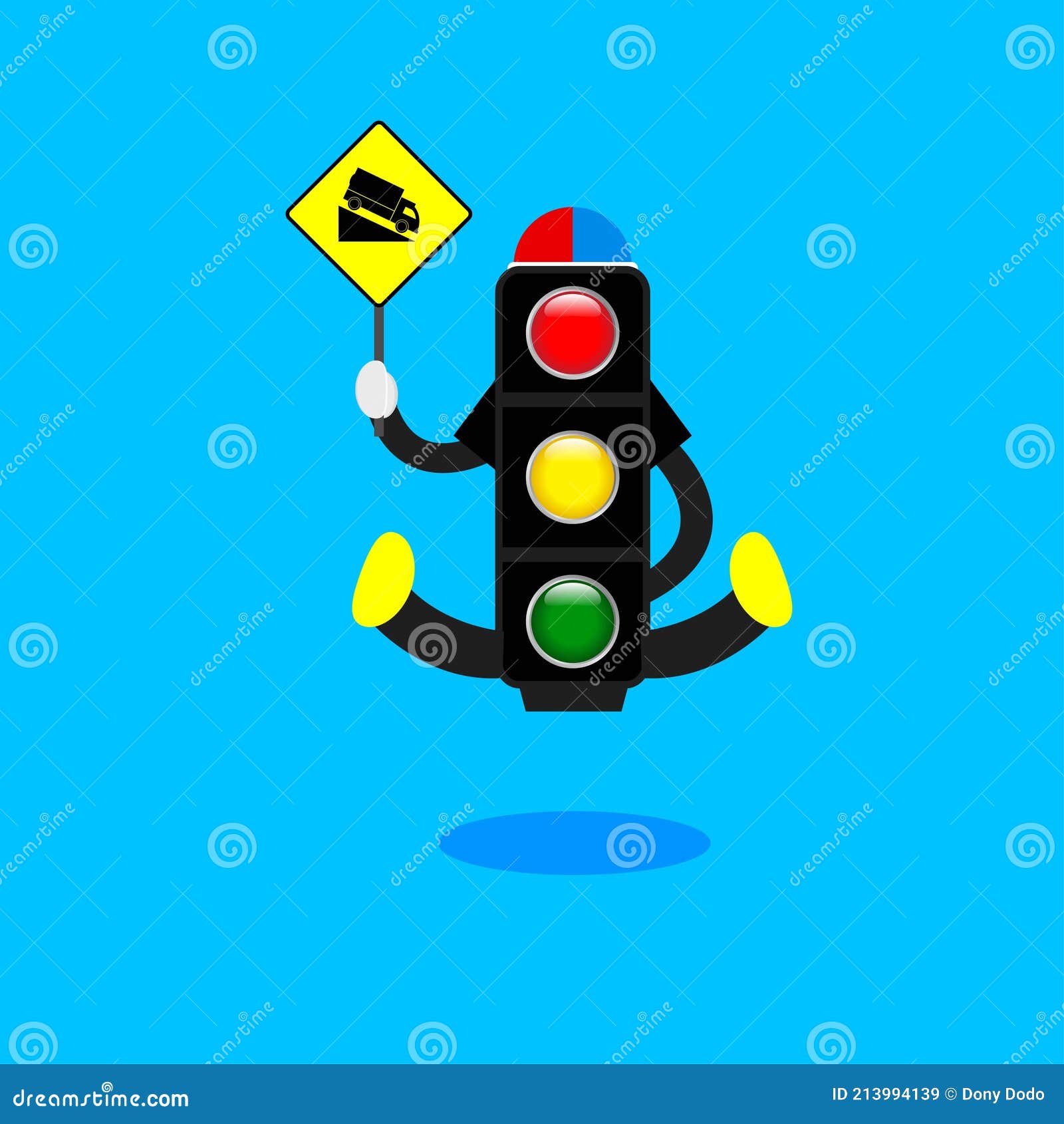 Vector Illustration Cartoon Traffic Light Character Design Stock Vector ...