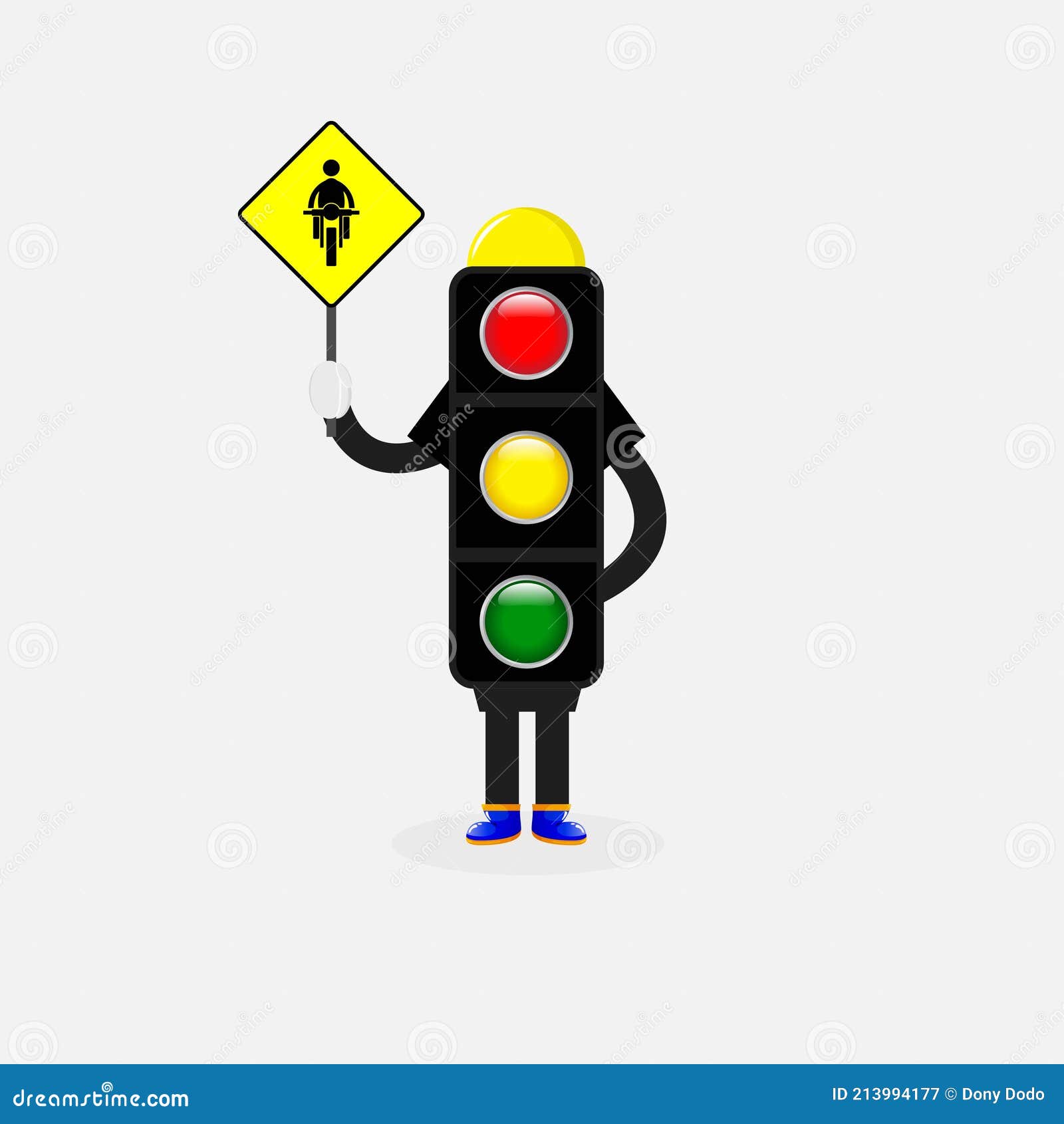 Vector Illustration Cartoon Traffic Light Character Design Stock Vector ...