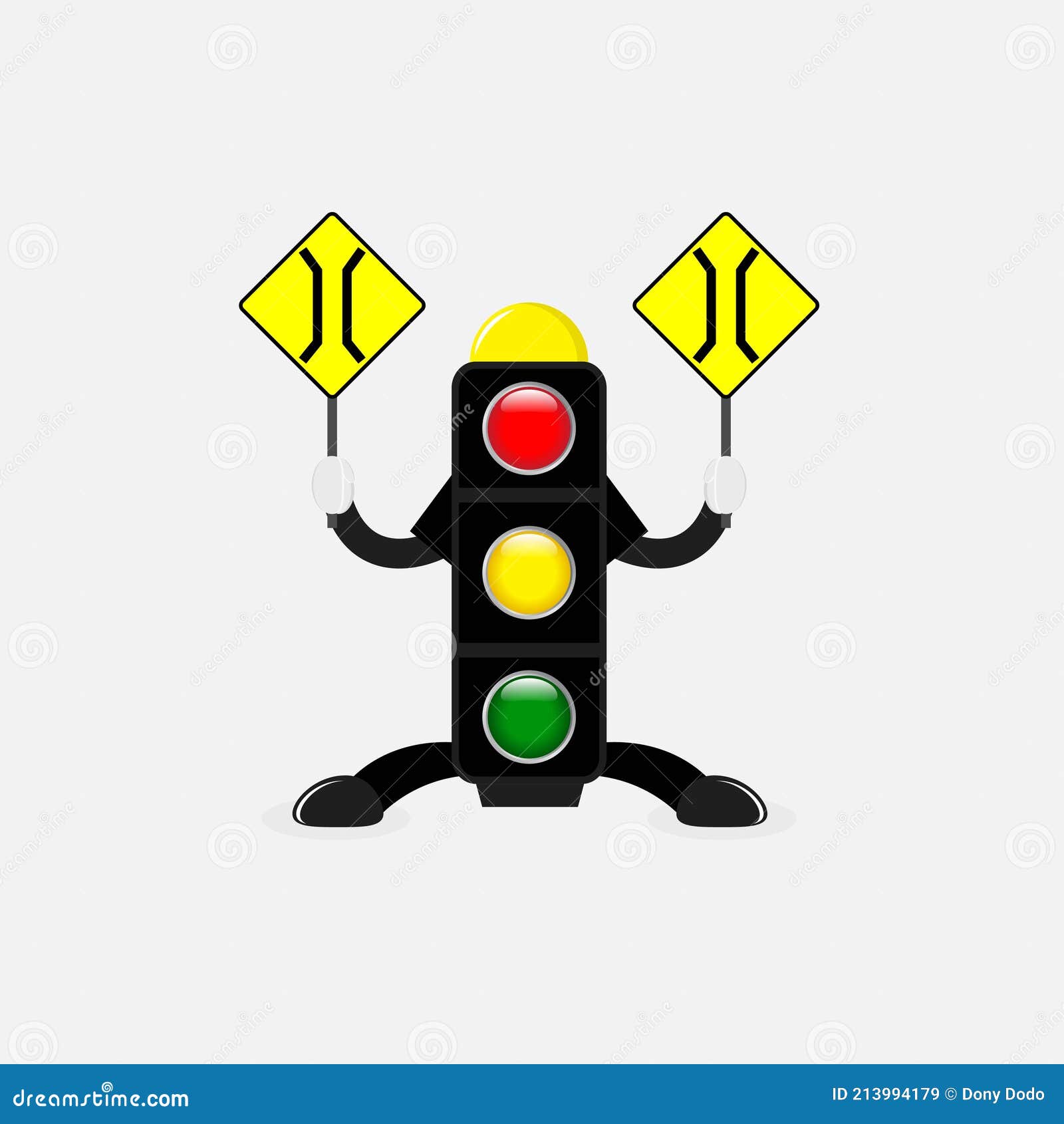 Vector Illustration Cartoon Traffic Light Character Design Stock Vector ...