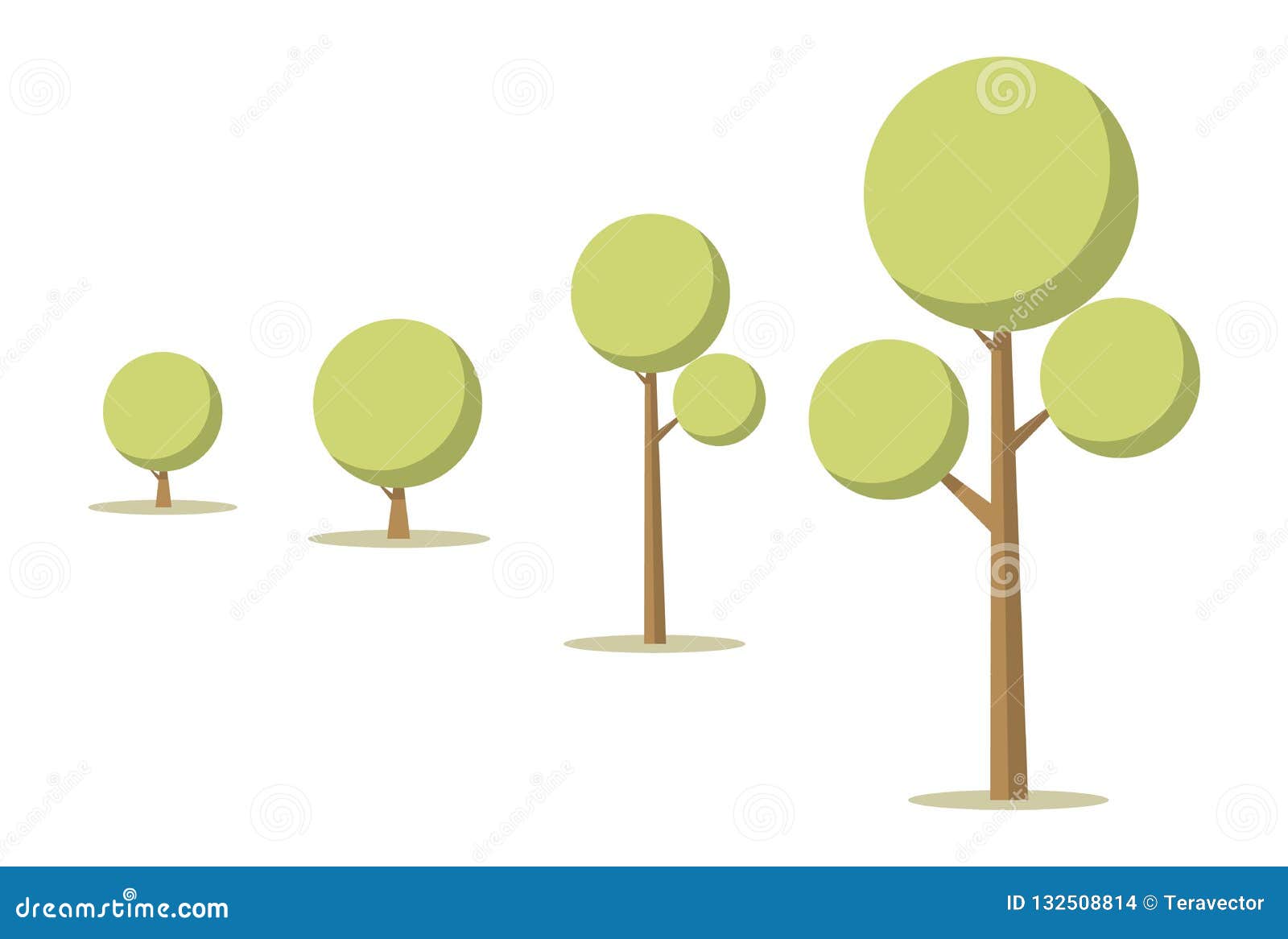 Vector Illustration Cartoon Tree Growth Concept Stock Vector ...