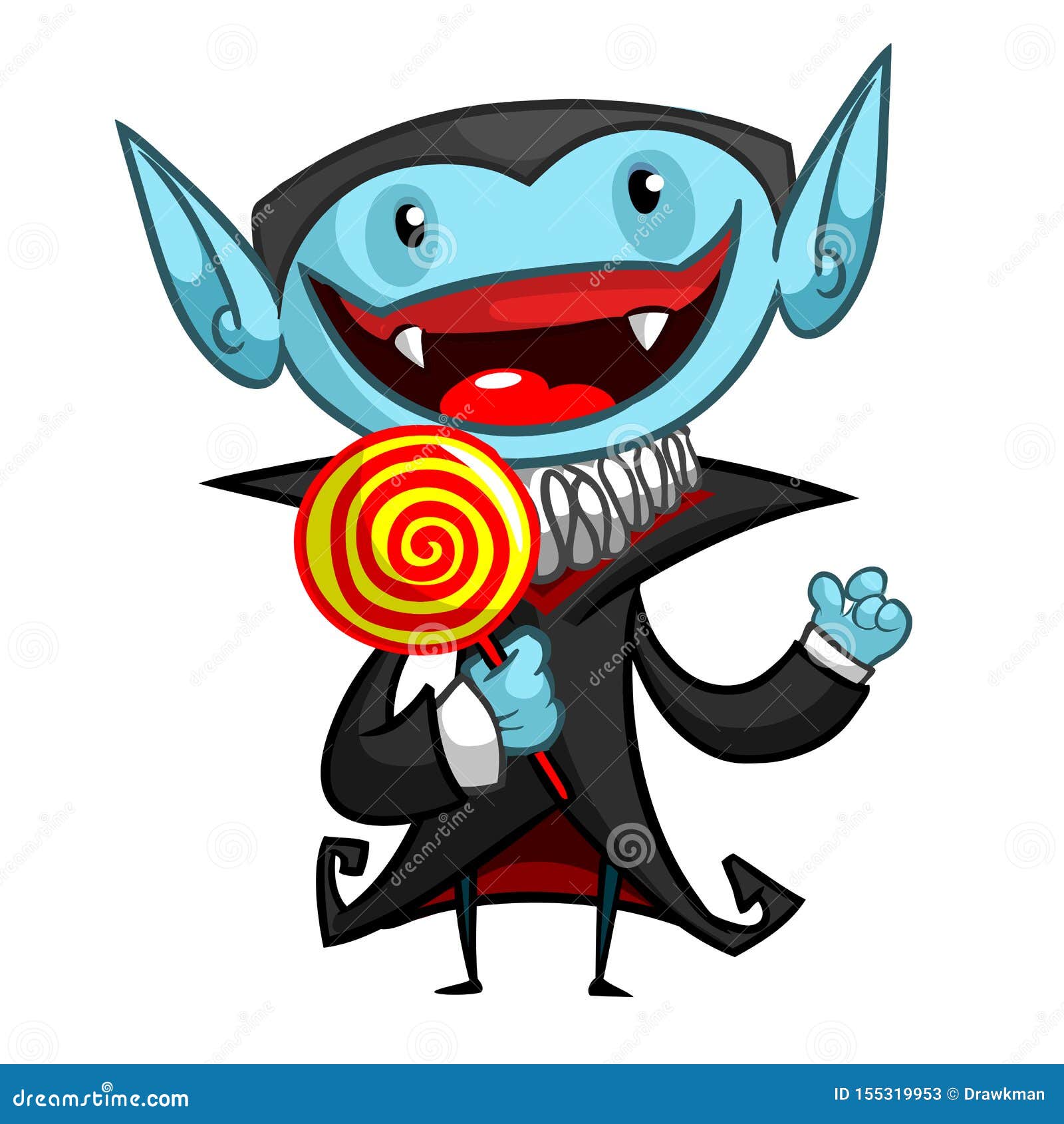 Vector Illustration of Cartoon Vampire Licking a Lollipop Stock Vector - Illustration of holyday ...