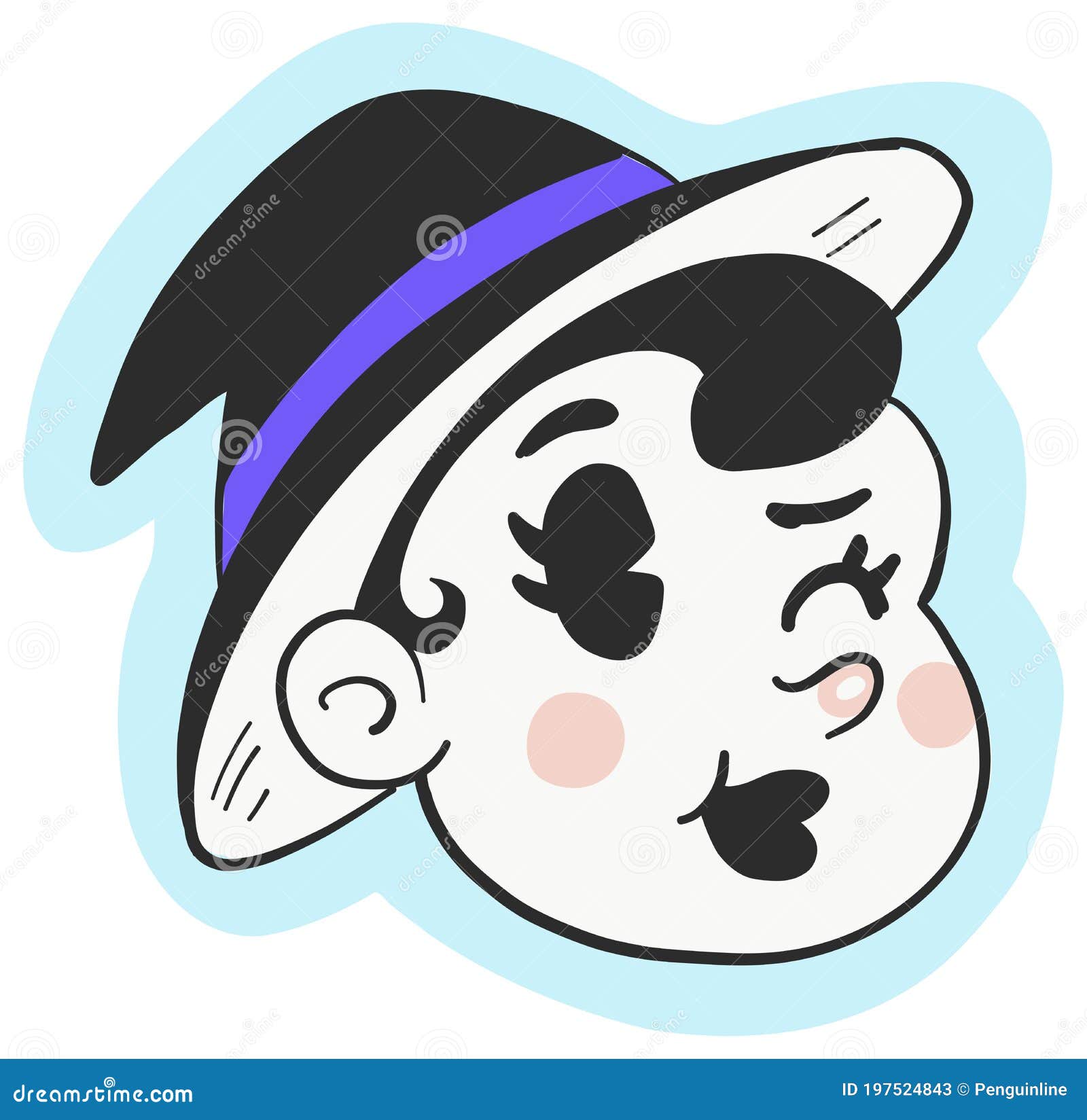 Vintage witch winking stock vector. Illustration of black - 197524843