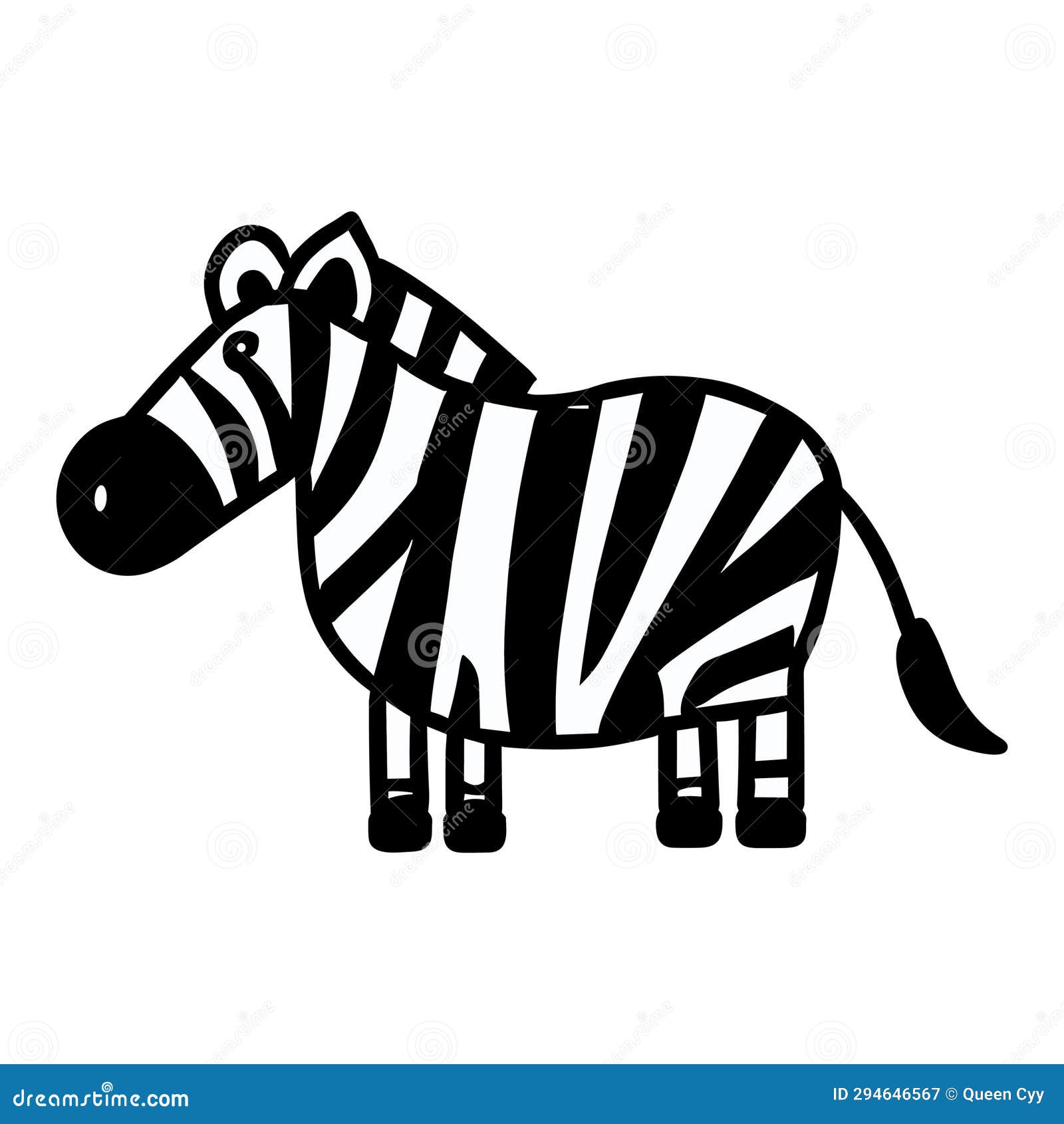 Vector Illustration of a Cartoon Zebra Stock Image - Illustration of ...