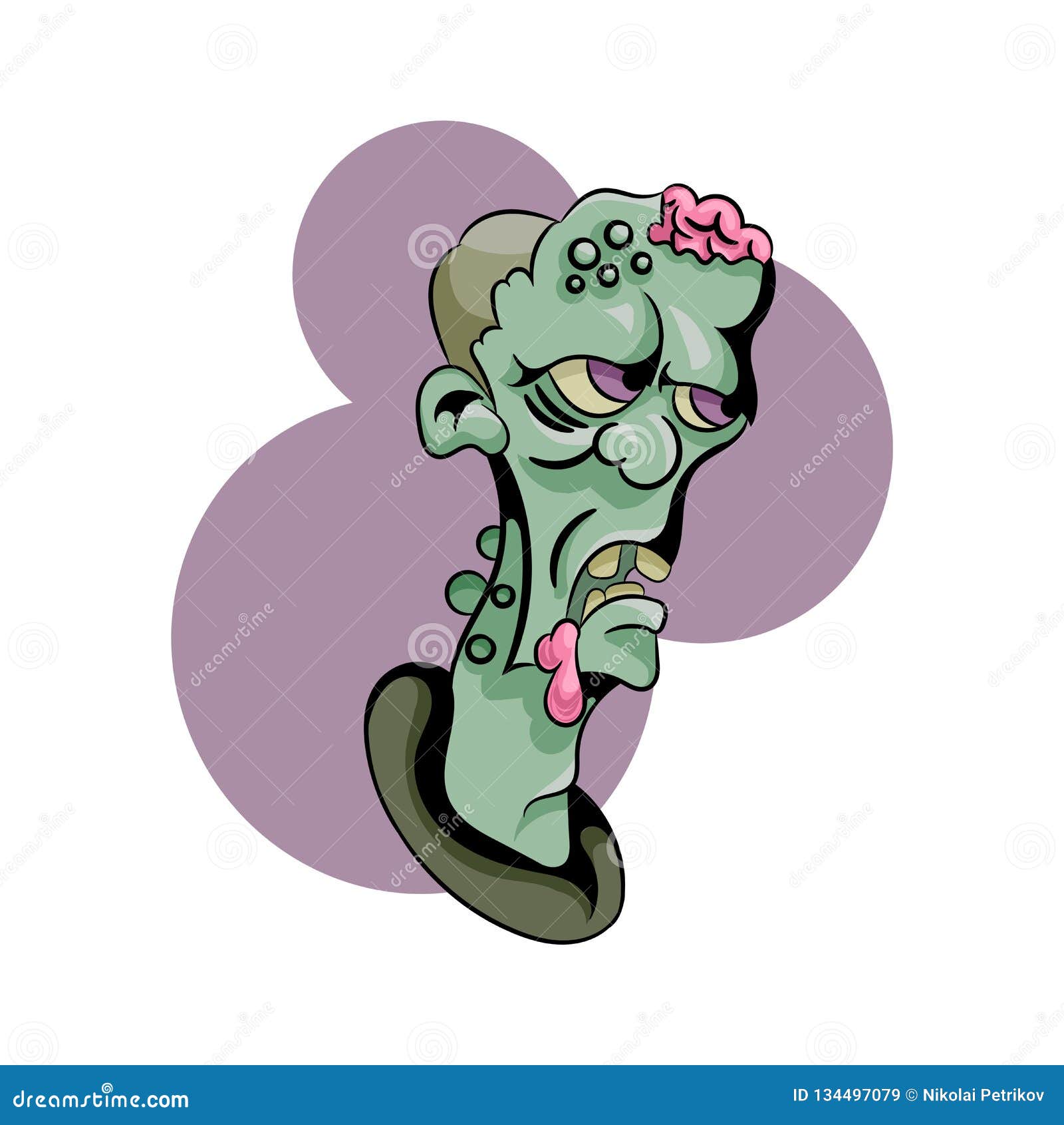 Vector Illustration of Cartoon Zombie Head Stock Vector - Illustration ...