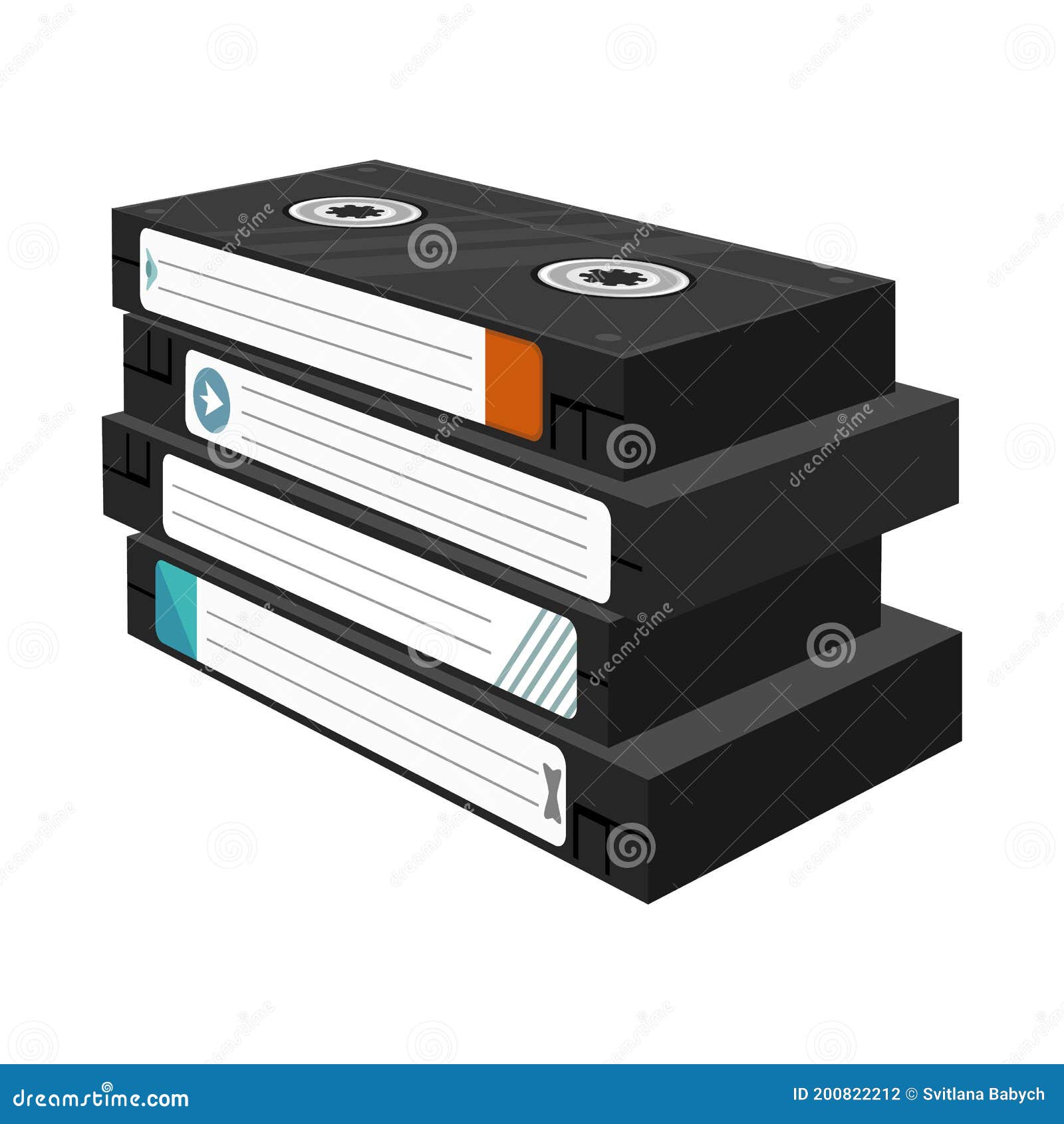 Vector Illustration of Cassette and Videotape Logo. Graphic of Cassette ...