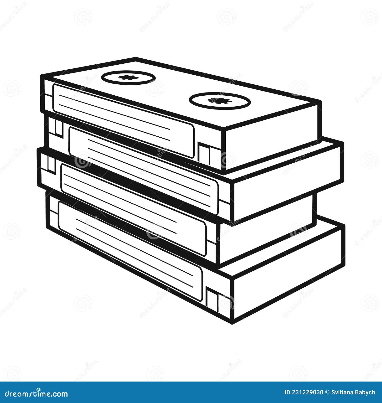 Vector Illustration of Cassette and Videotape Symbol. Web Element of ...