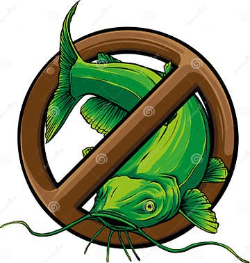 Vector Illustration of Catfish on Forbidden Symbol Stock Vector ...