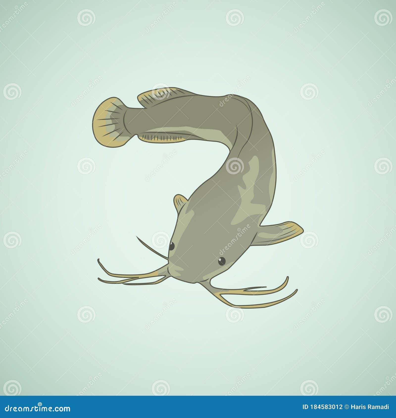 Vector Illustration of Catfish, Made Simple in Gray Stock Vector ...