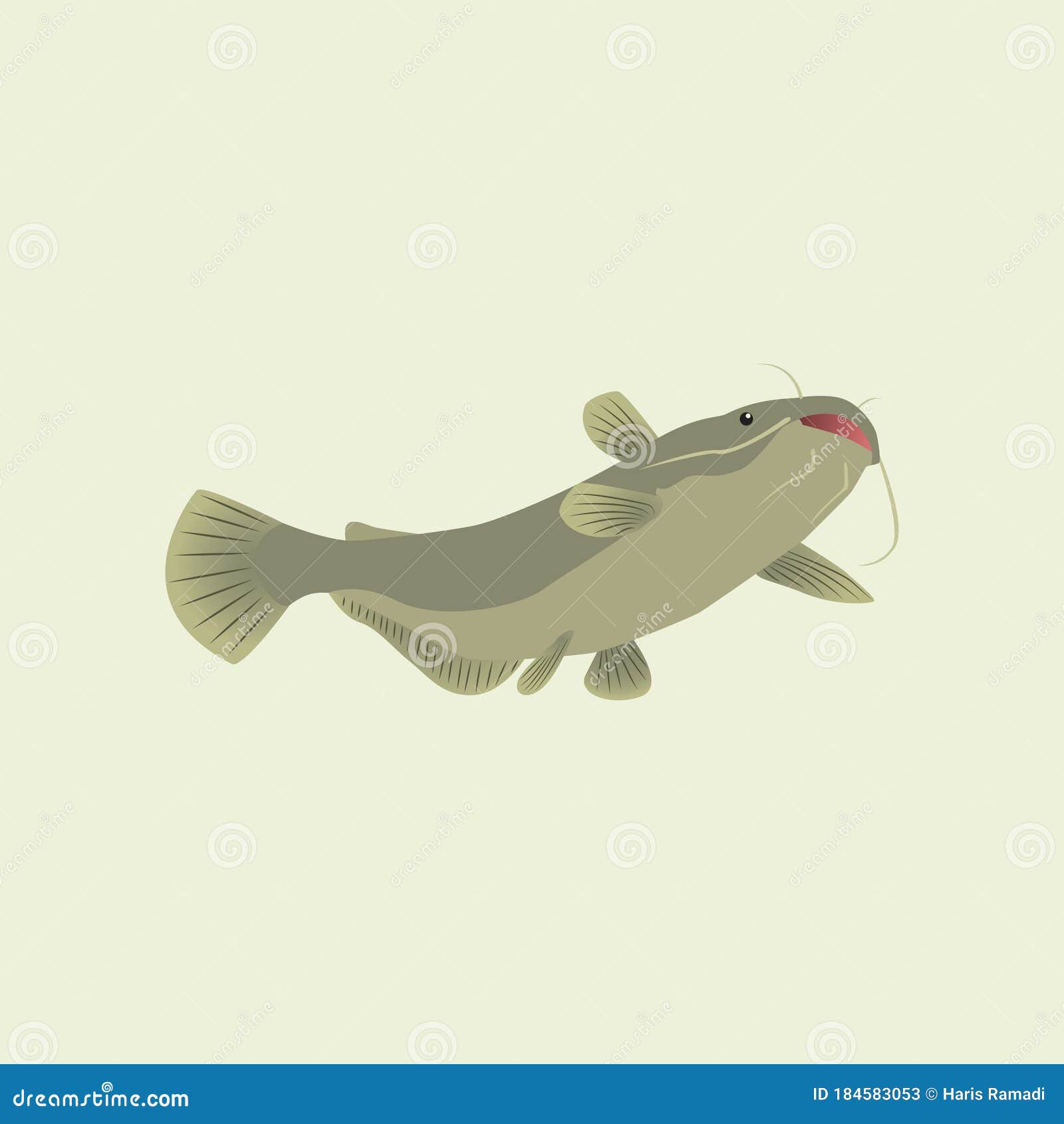 Vector Illustration of Catfish, Made Simple in Gray Stock Vector ...